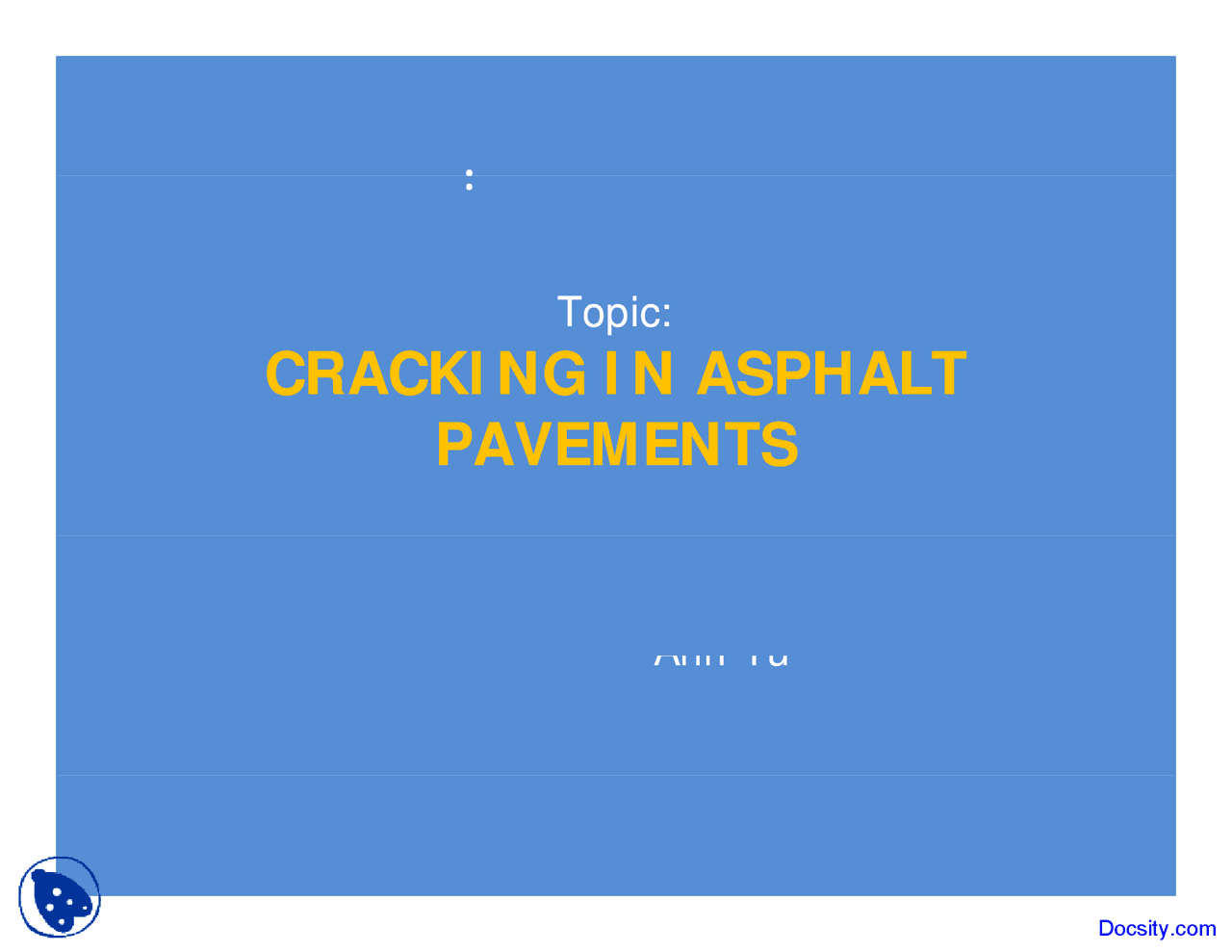 Cracking Pavement Managment System Lecture Slides Docsity