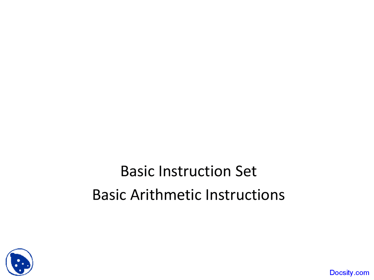 Basic Instruction Set Two Microprocessor Based Systems Lecture Slides Docsity