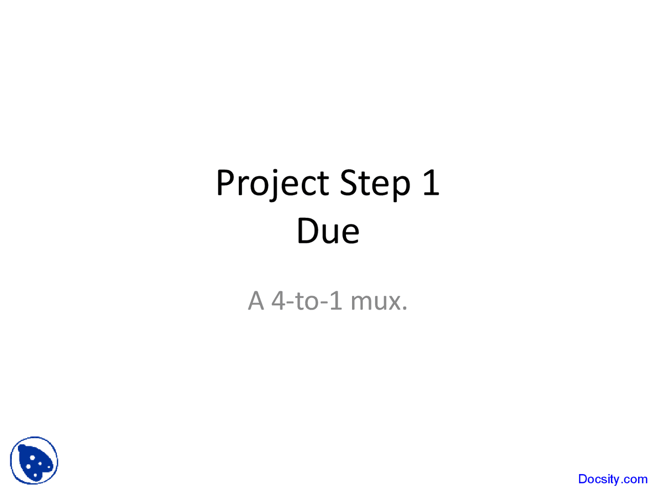 Project Step Hdl Design Lecture Slides Docsity