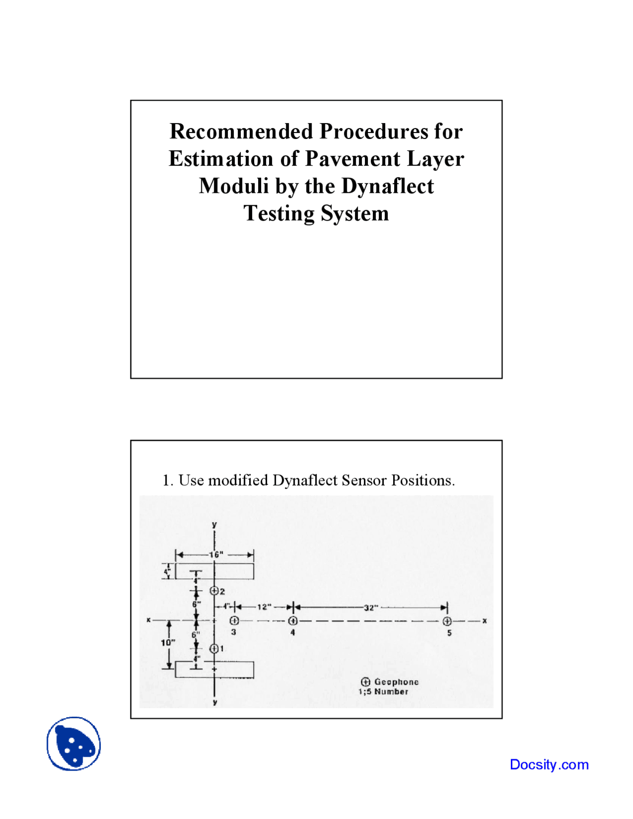 Recommended Pavement Managment System Lecture Slides Docsity