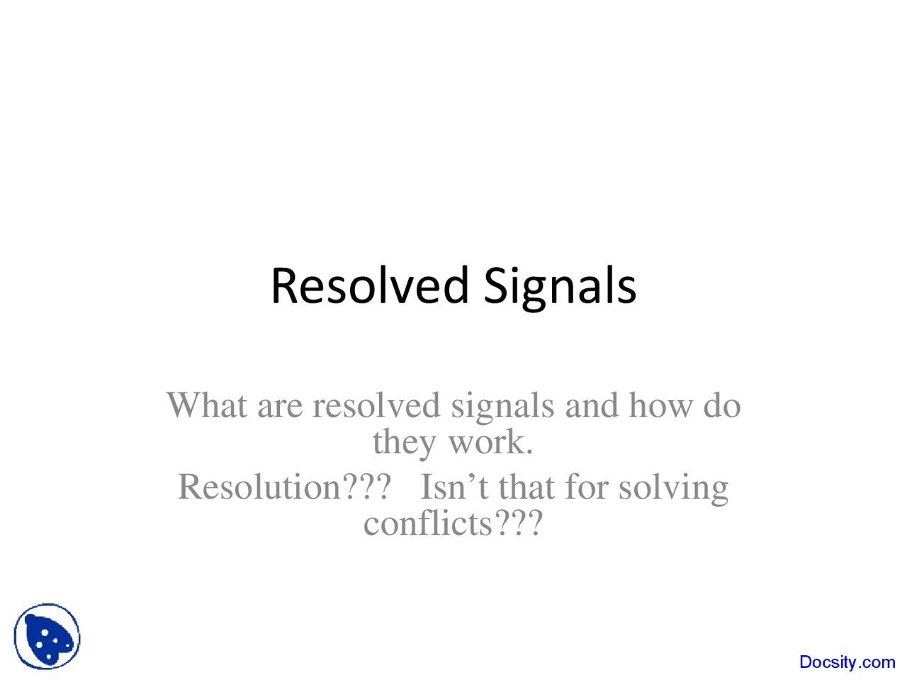 Resolved Signals Hdl Design Lecture Slides Docsity