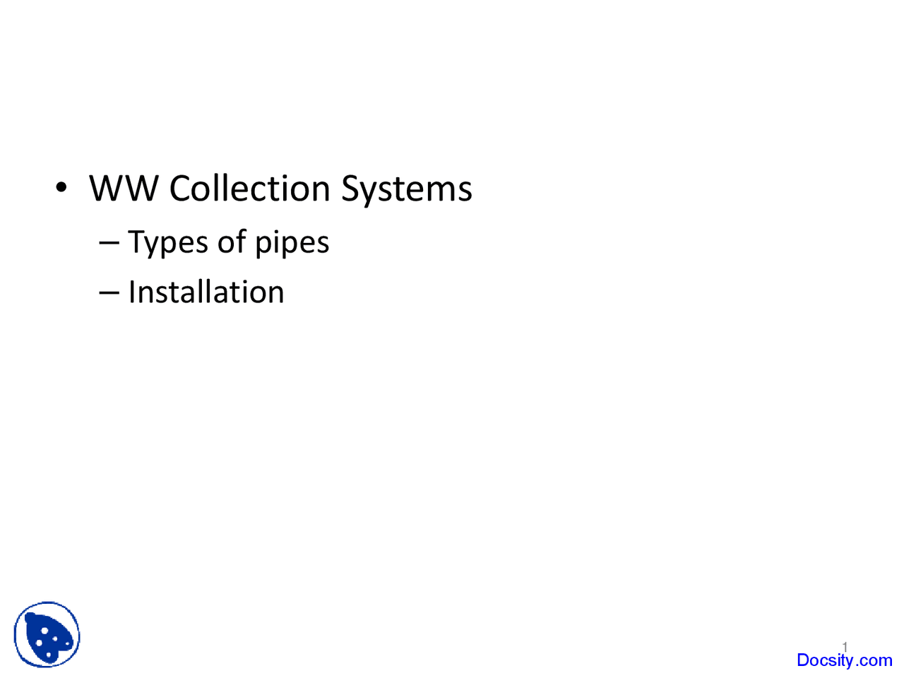 Types of Pipes - Water and Wastewater Technology - Lecture Slides - Docsity