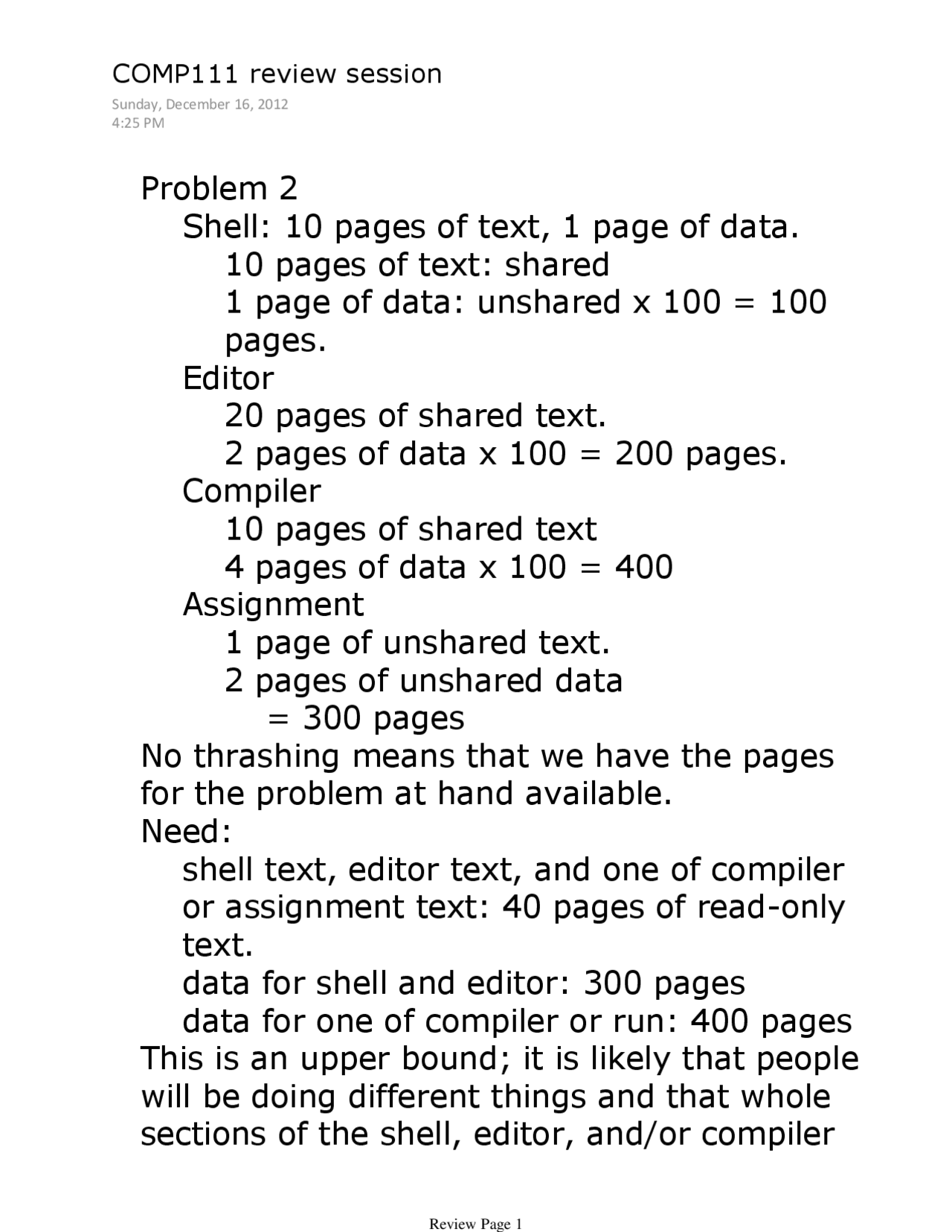 Final Operating Systems Lecture Notes Docsity