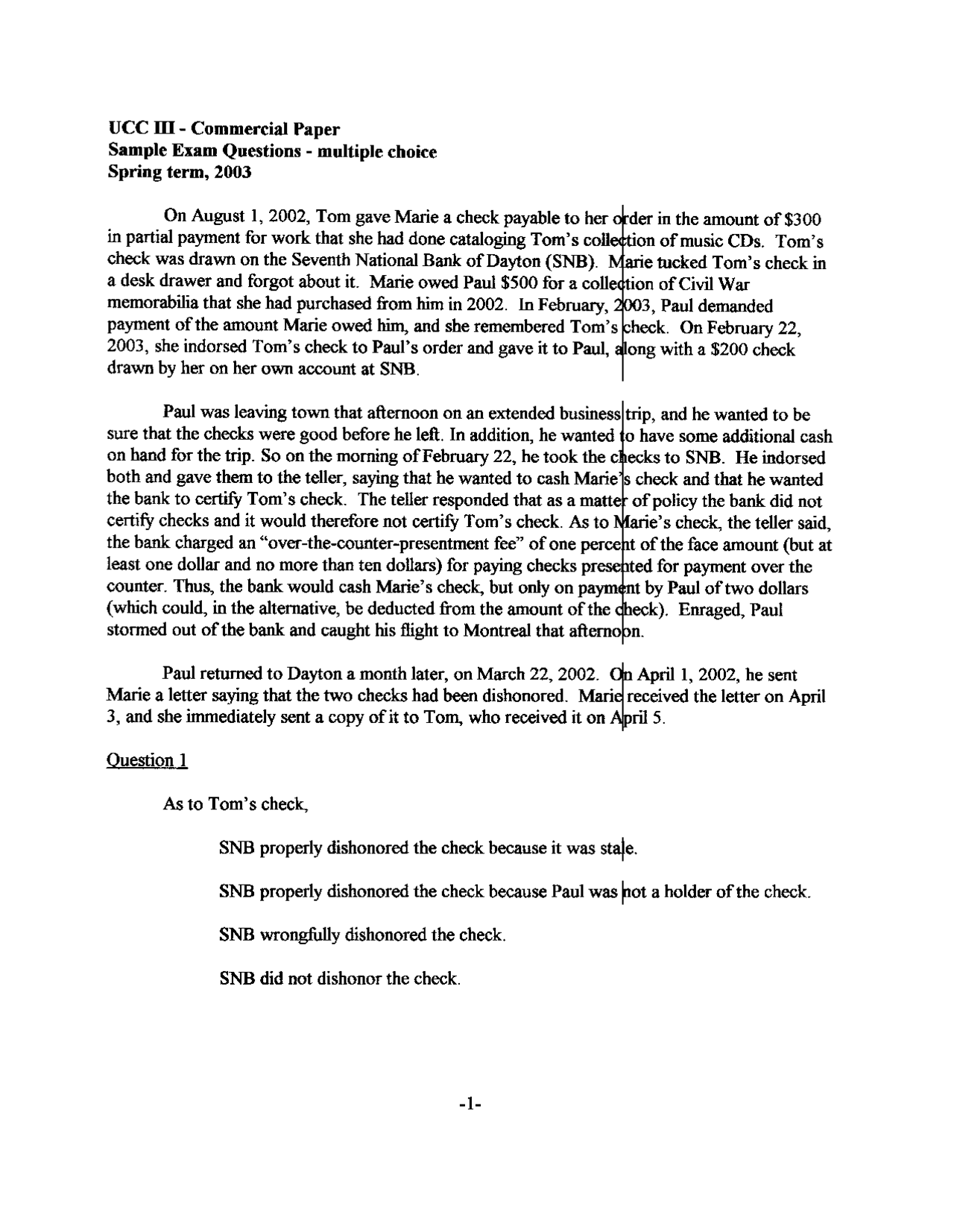 Commercial Paper Example