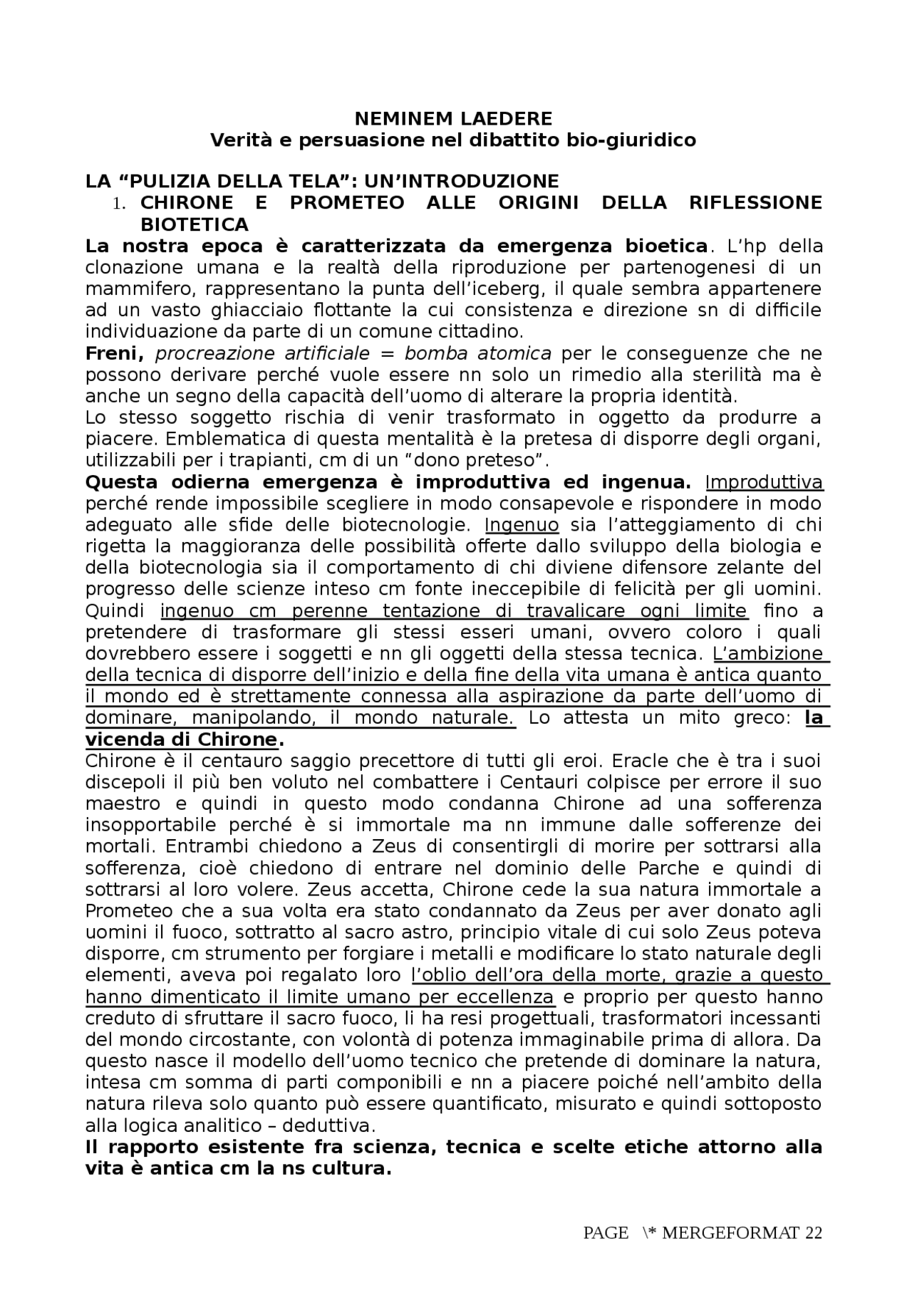 Neminem laedere - Appunti - Filosofia del diritto - Docsity