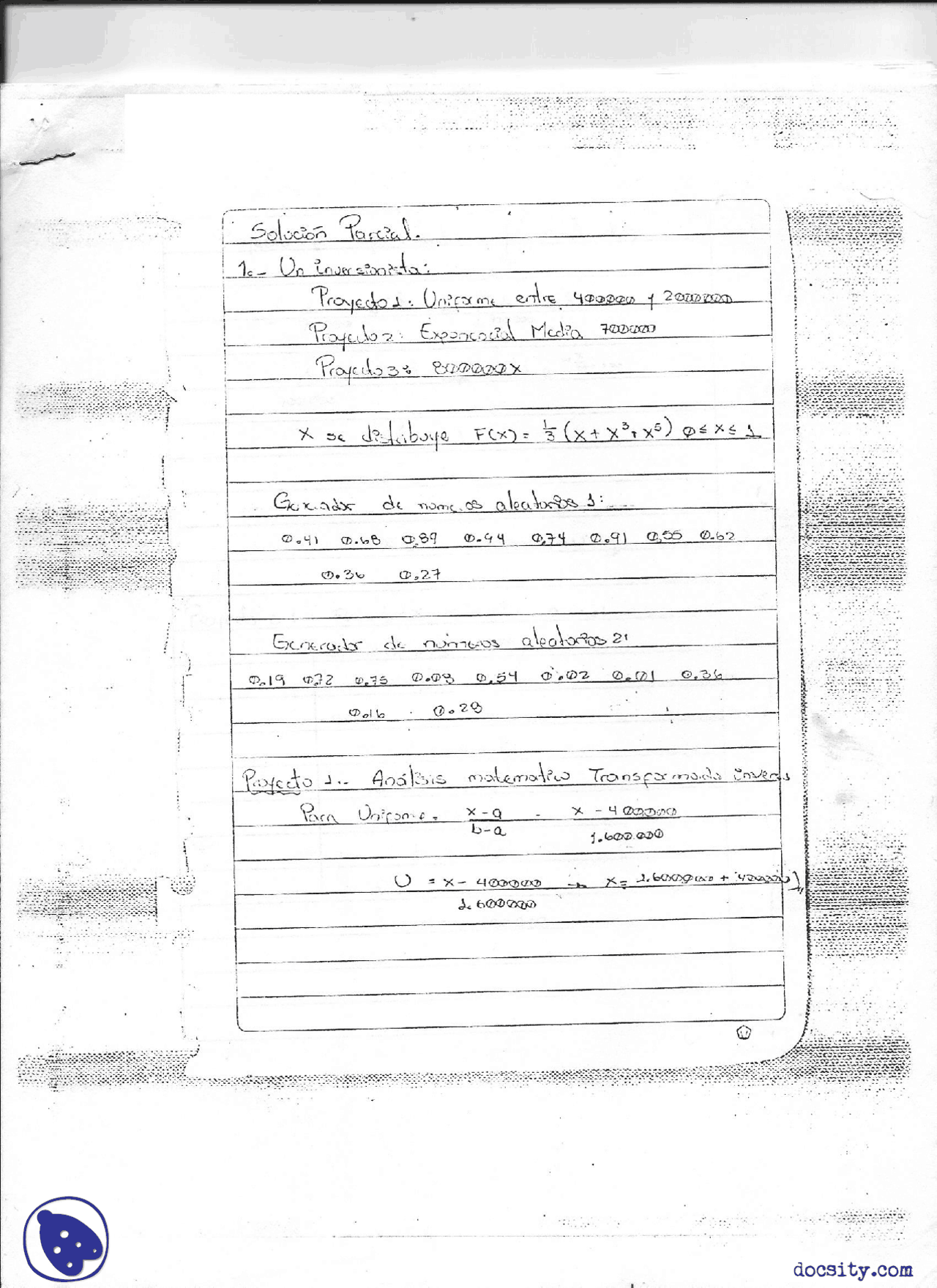 Parcial Resuelto Apuntes Simulación Docsity