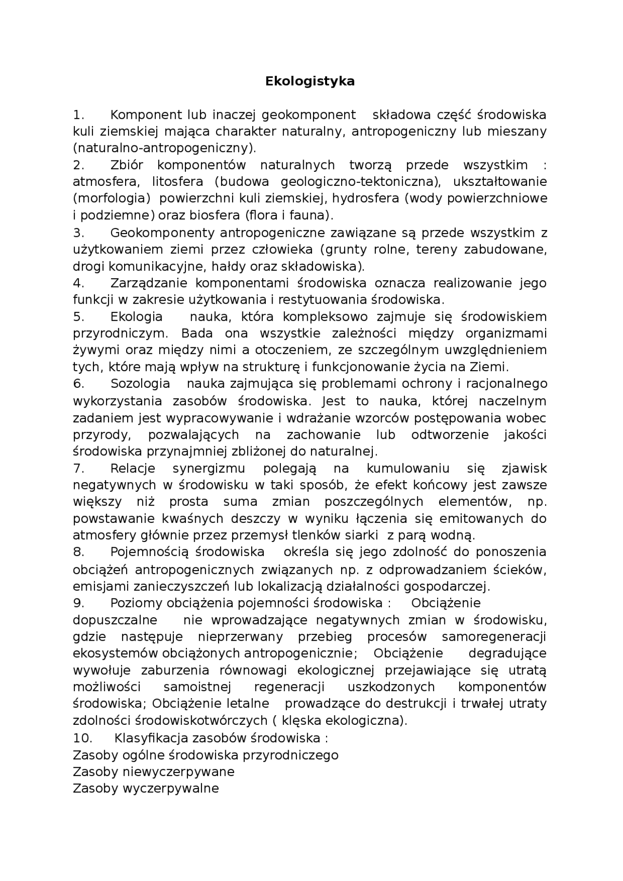 Ekologistyka Notatki Logistyka Docsity