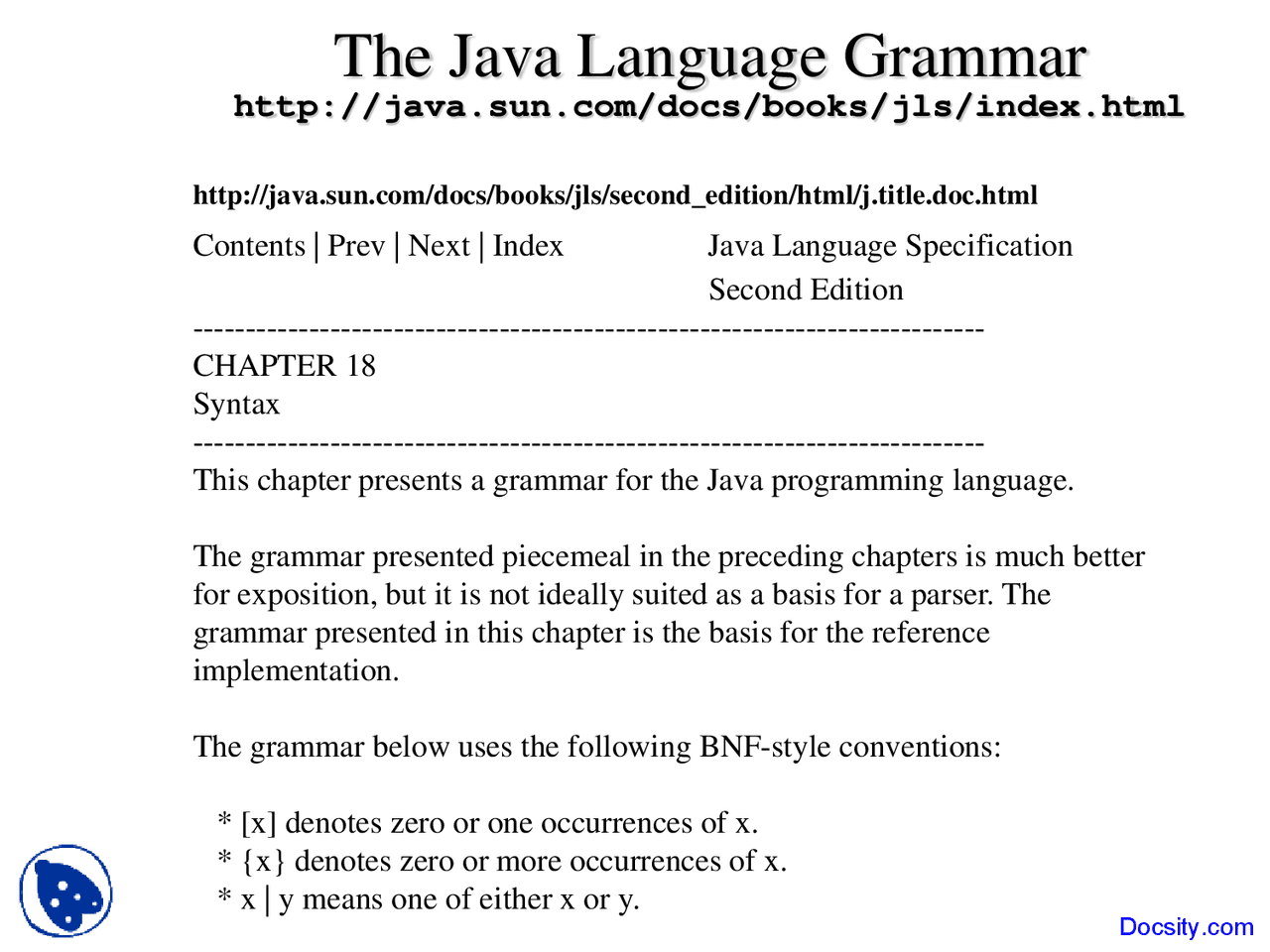 Java Language Grammar Programming Language Translation Lecture Slides Docsity