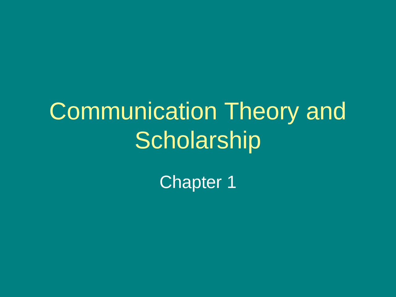Notes On Introduction To Communication Theory And Scholarship Comm