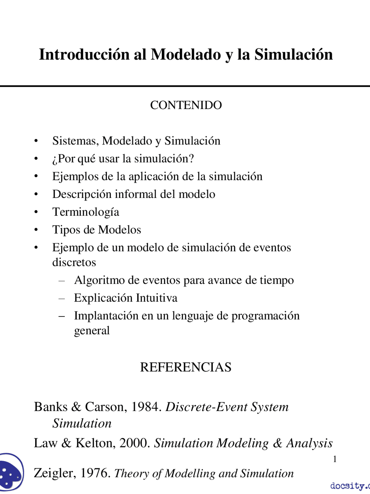 Modelado Y Simulación Apuntes Simulación Docsity