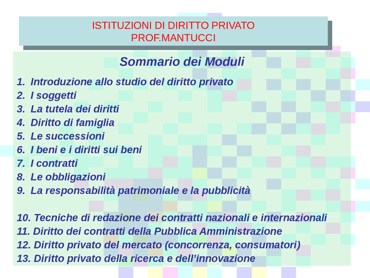 Diritto privato - Slides - Riassunto - Docsity
