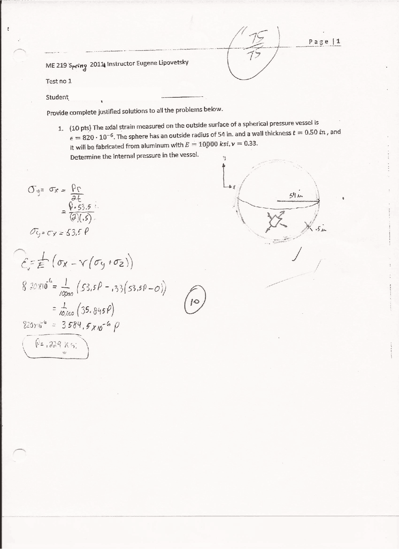 Midterm Solved Exam Strength Of Materials Ii Me 219 Docsity