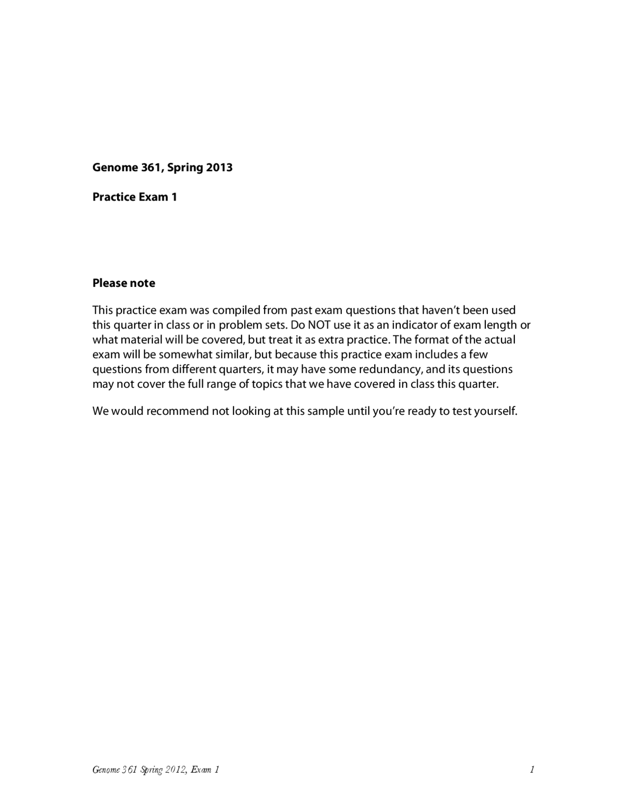 Questions On Fundamentals Of Genetics And Genomics Exam 1 Genome