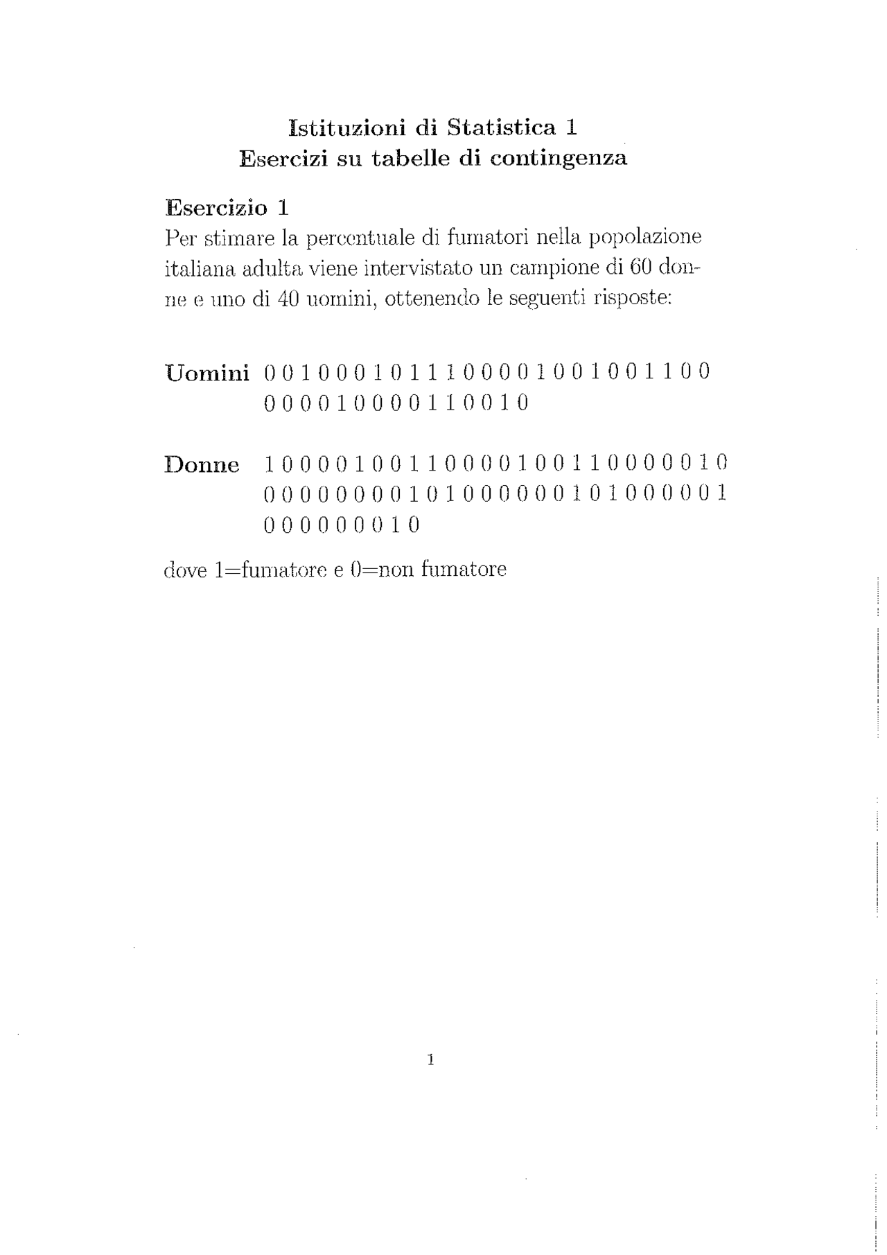 Esercitazioni Statistica Scienze Politiche Docsity