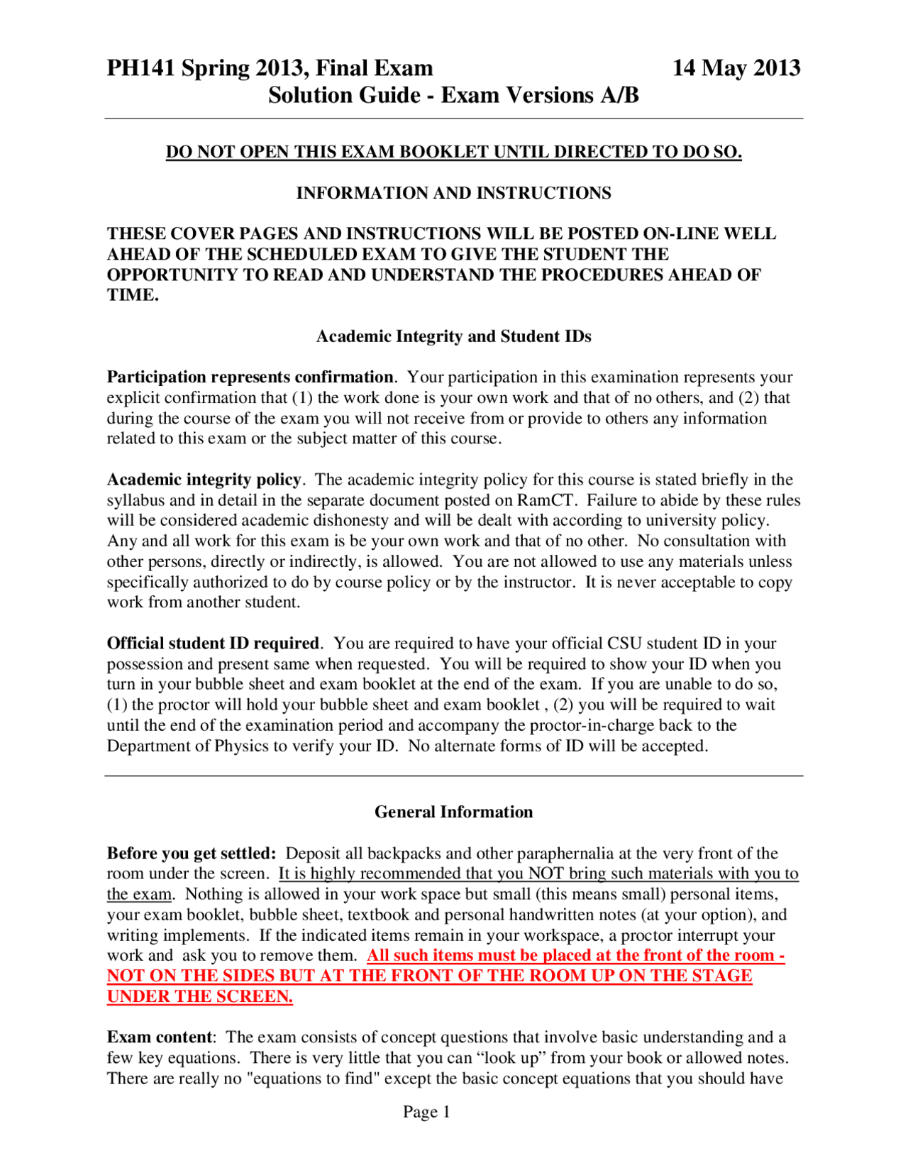 Physics For Scientists And Engineers I Solution Guide Final Exam