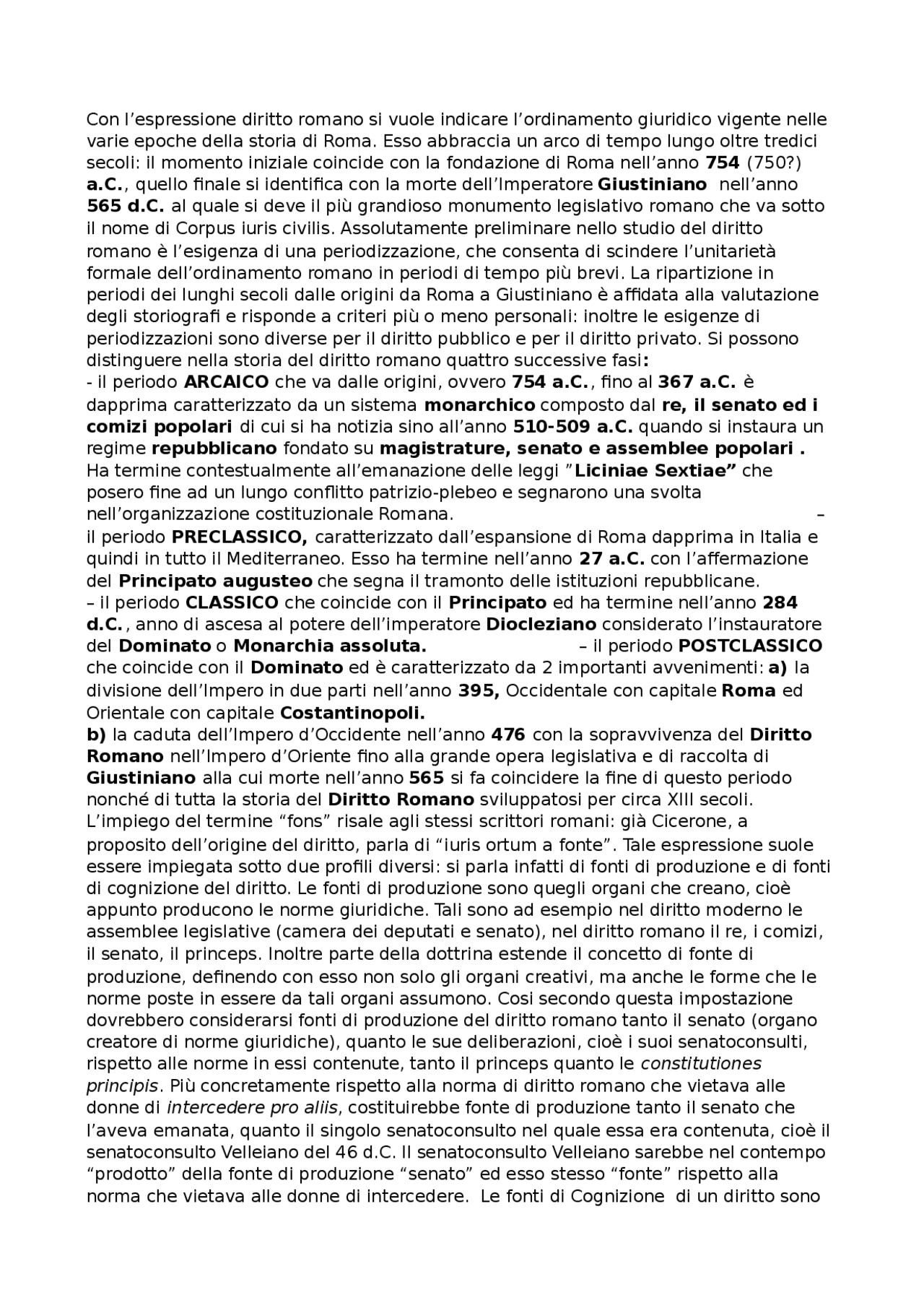 Esegesi Diritto Romano Docsity