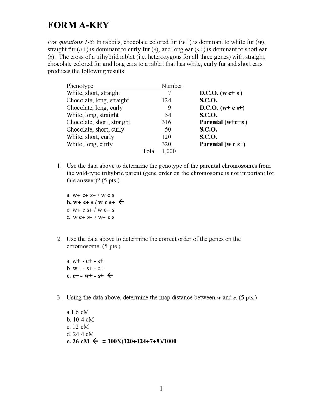 Midterm Form A Answer Key Genes And Gene Expression Bis 101