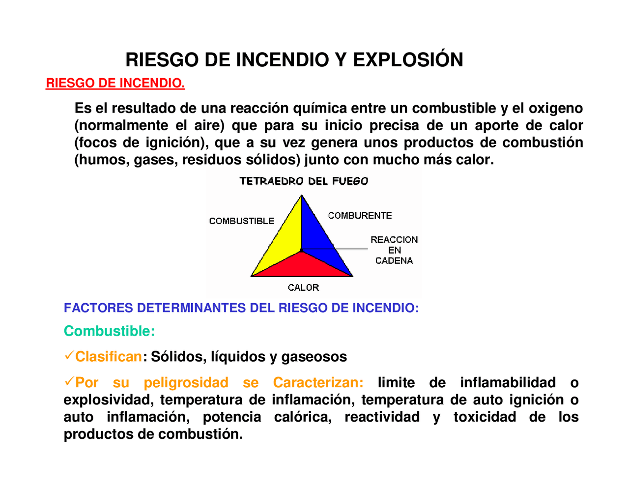 Riesgo de Incendio y Explosión -Apuntes - Seguridad e higiene ...