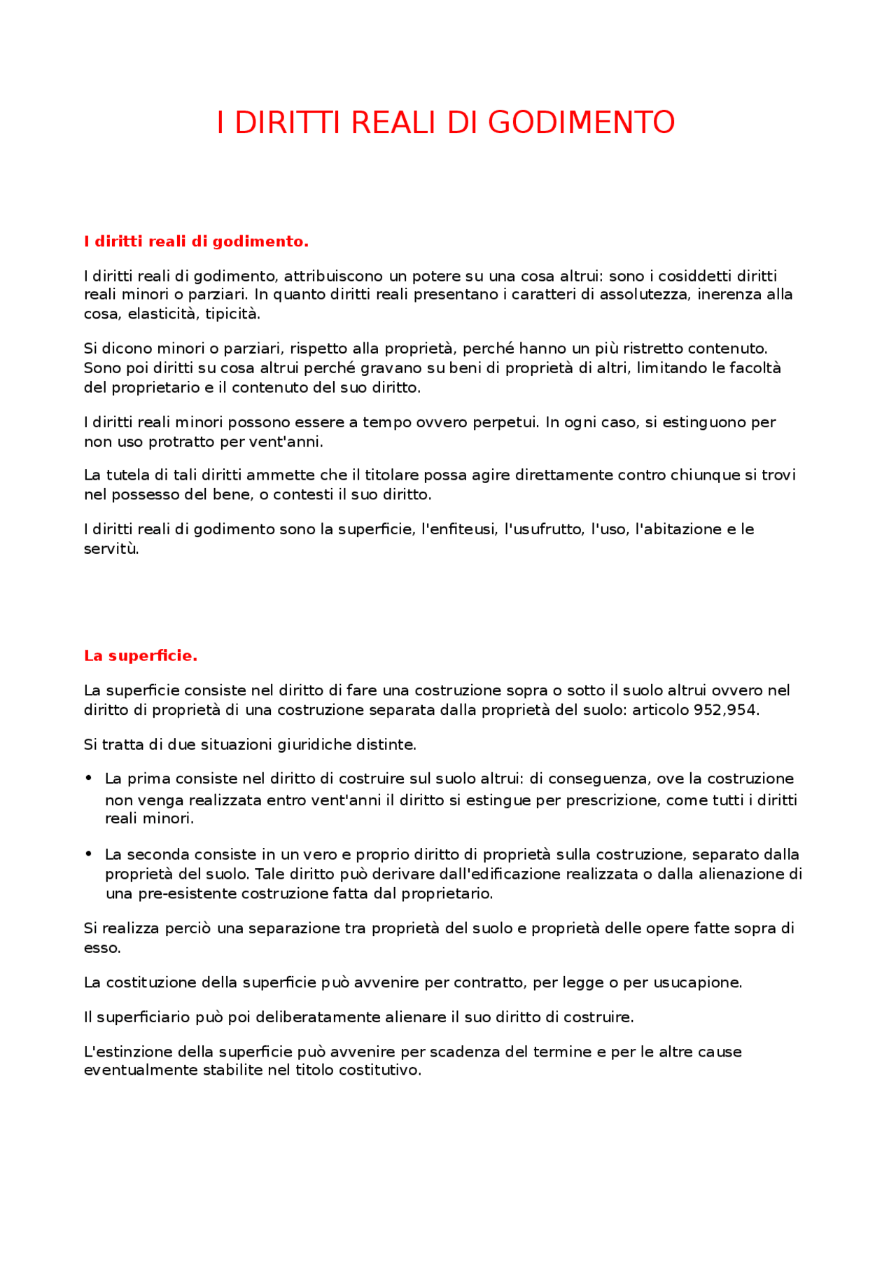 16 I Diritti Reali Di Godimento Docsity