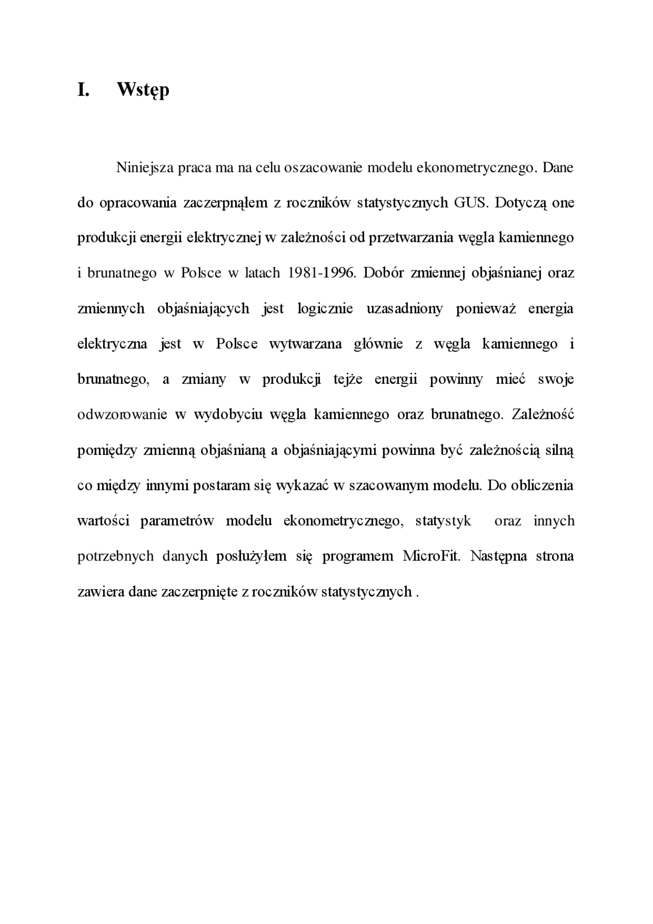 Praca Z Modelami Ekonometrycznymi Notatki Ekonometria Docsity