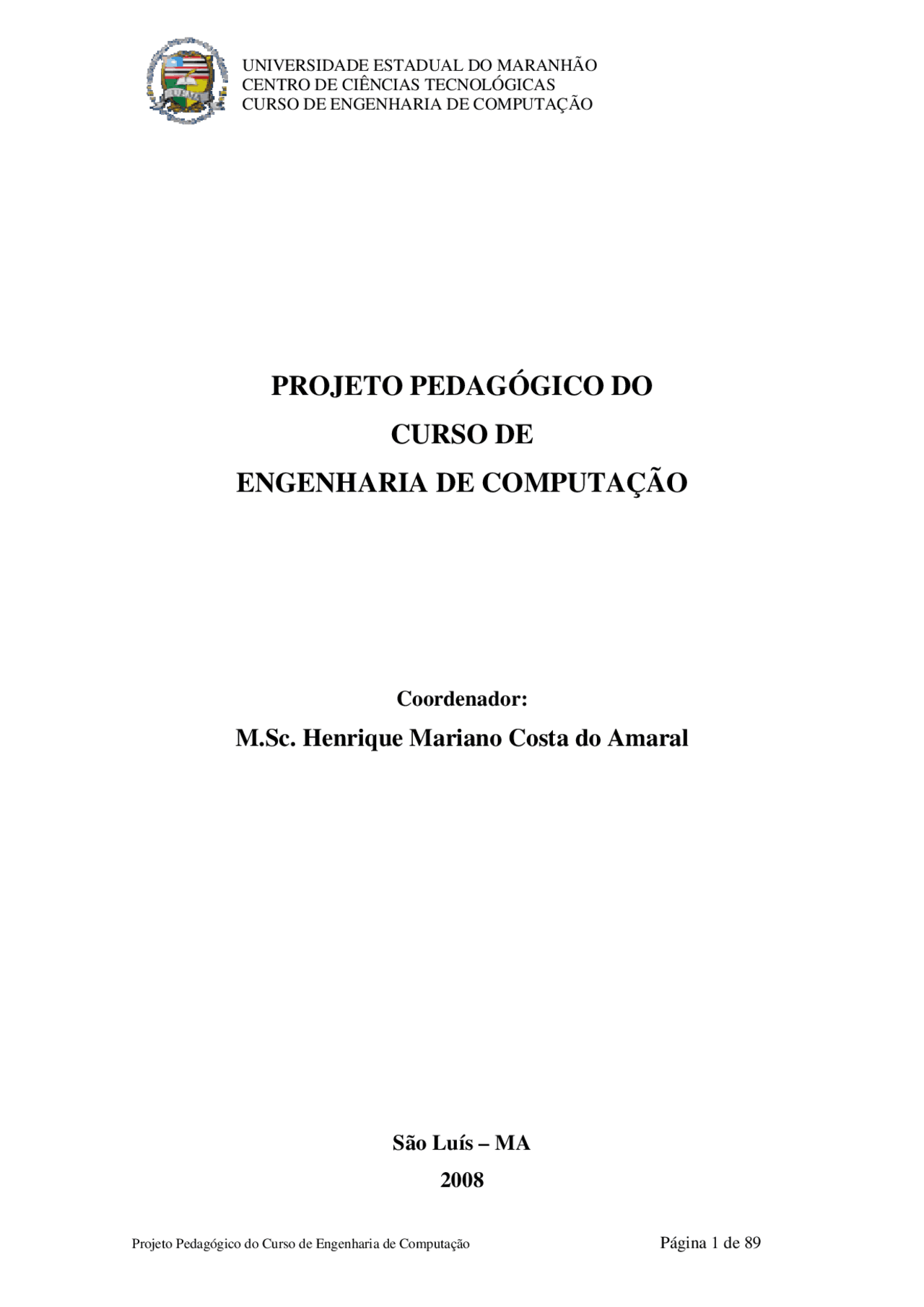 Projeto Pedagogico - Apostilas - Engenharia da Computação Part1 - Docsity