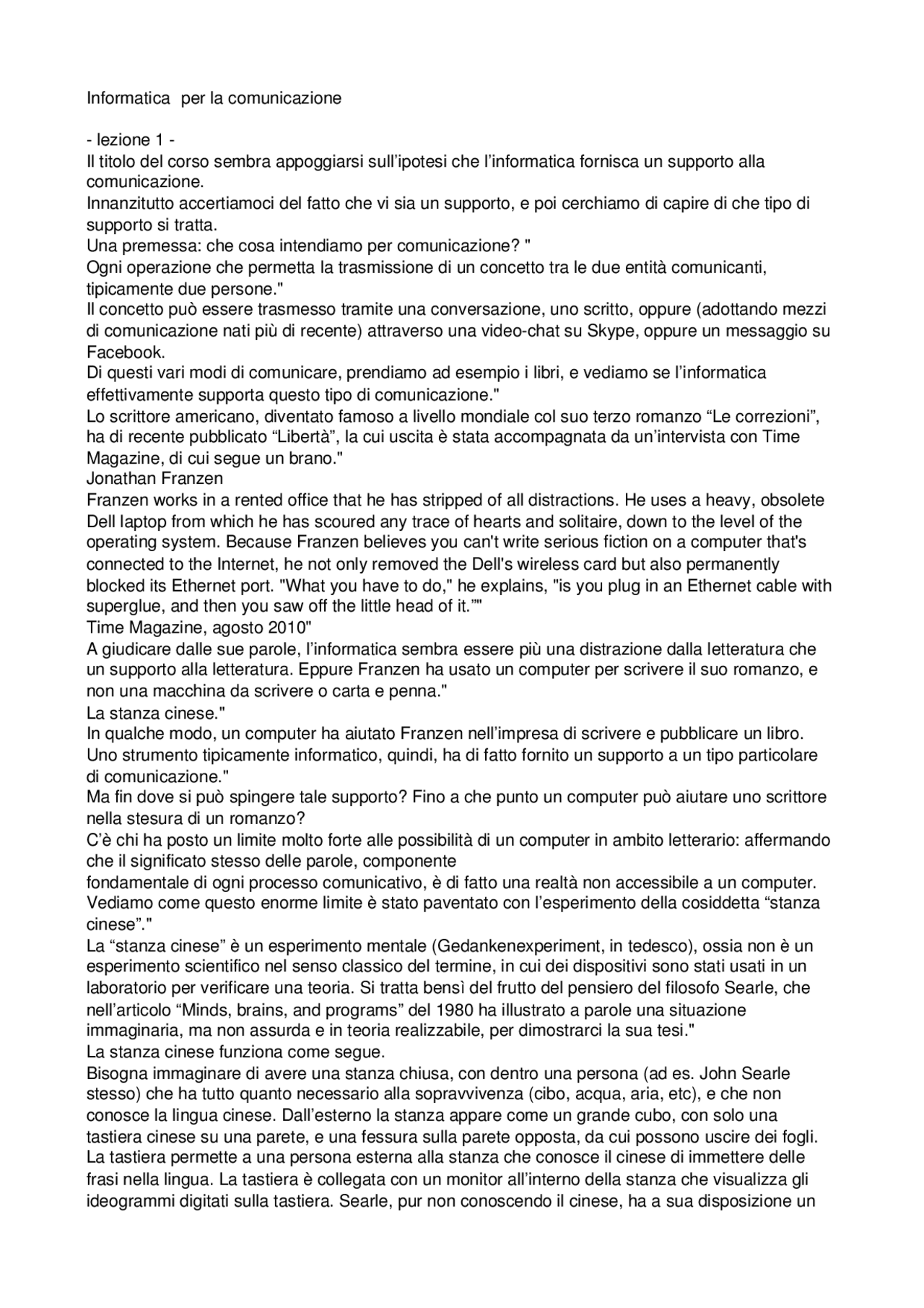 Informatica Per La Comunicazione Docsity
