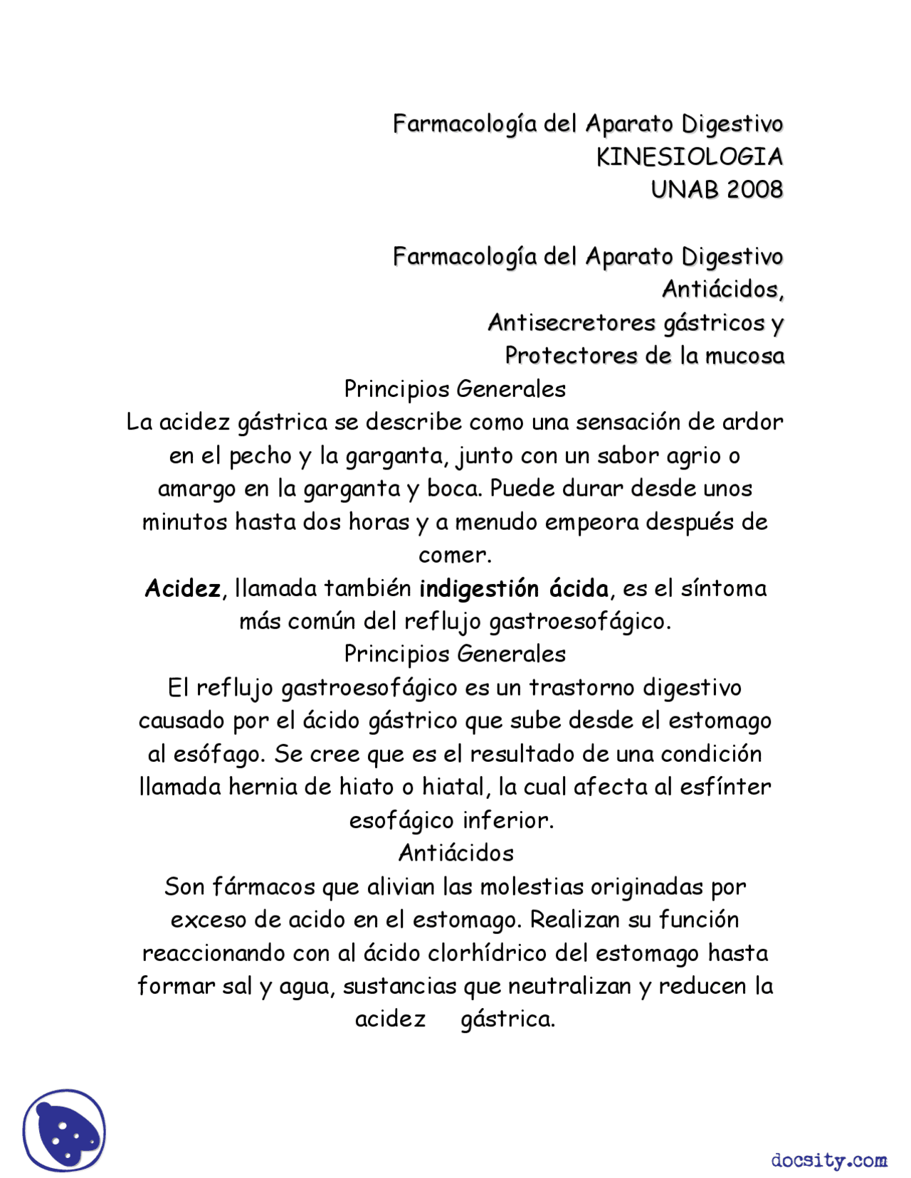 Aparato Digestivo Apuntes Farmacología Docsity
