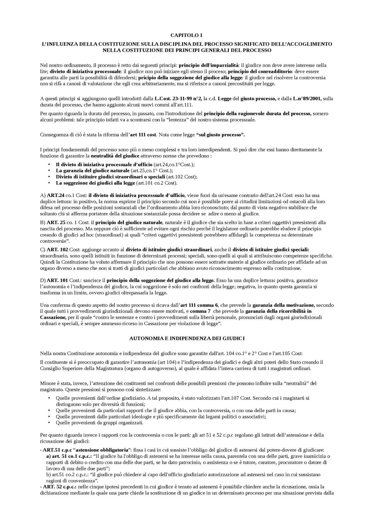 Processo Di Cognizione Riassunto Procedura Civile I Docsity
