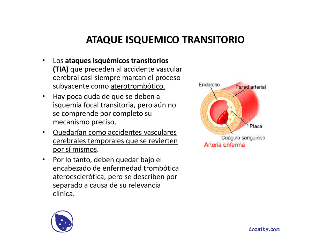 Ataque Isquémico Transitorio - Apuntes - Neurología - Parte1 | Apuntes ...