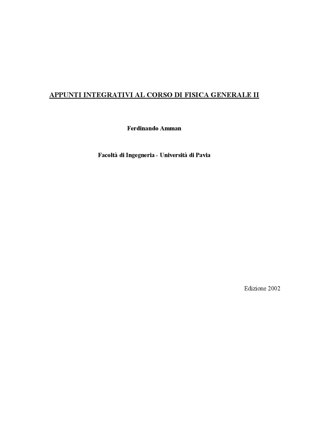 Appunti Fisica 2 Docsity