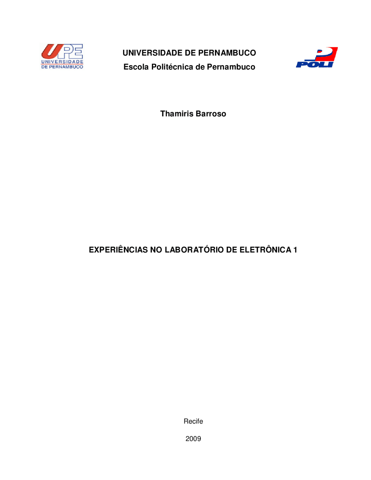 Laboratório de Eletrônica UPE - Apostilas - Engenharia Eletrônica - Docsity