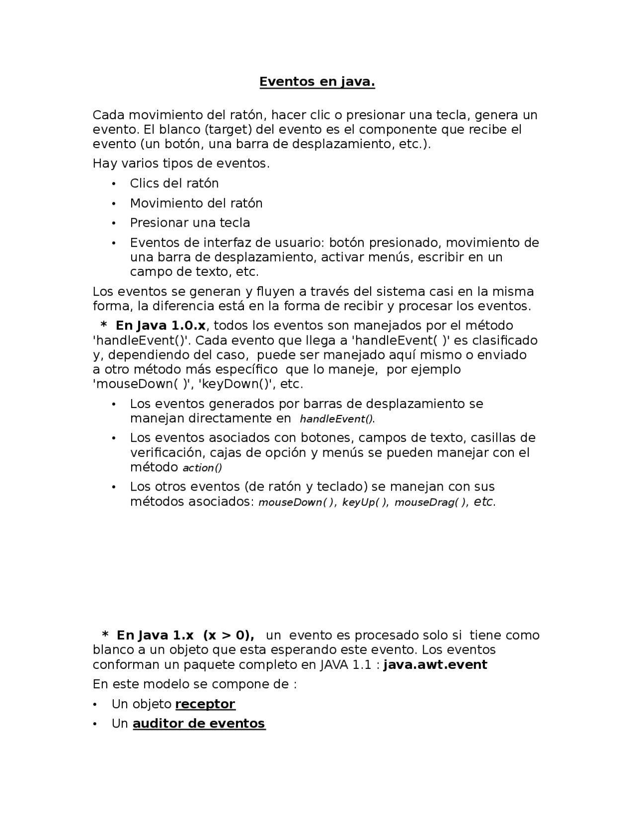 Eventos En Java Apuntes Programación Docsity