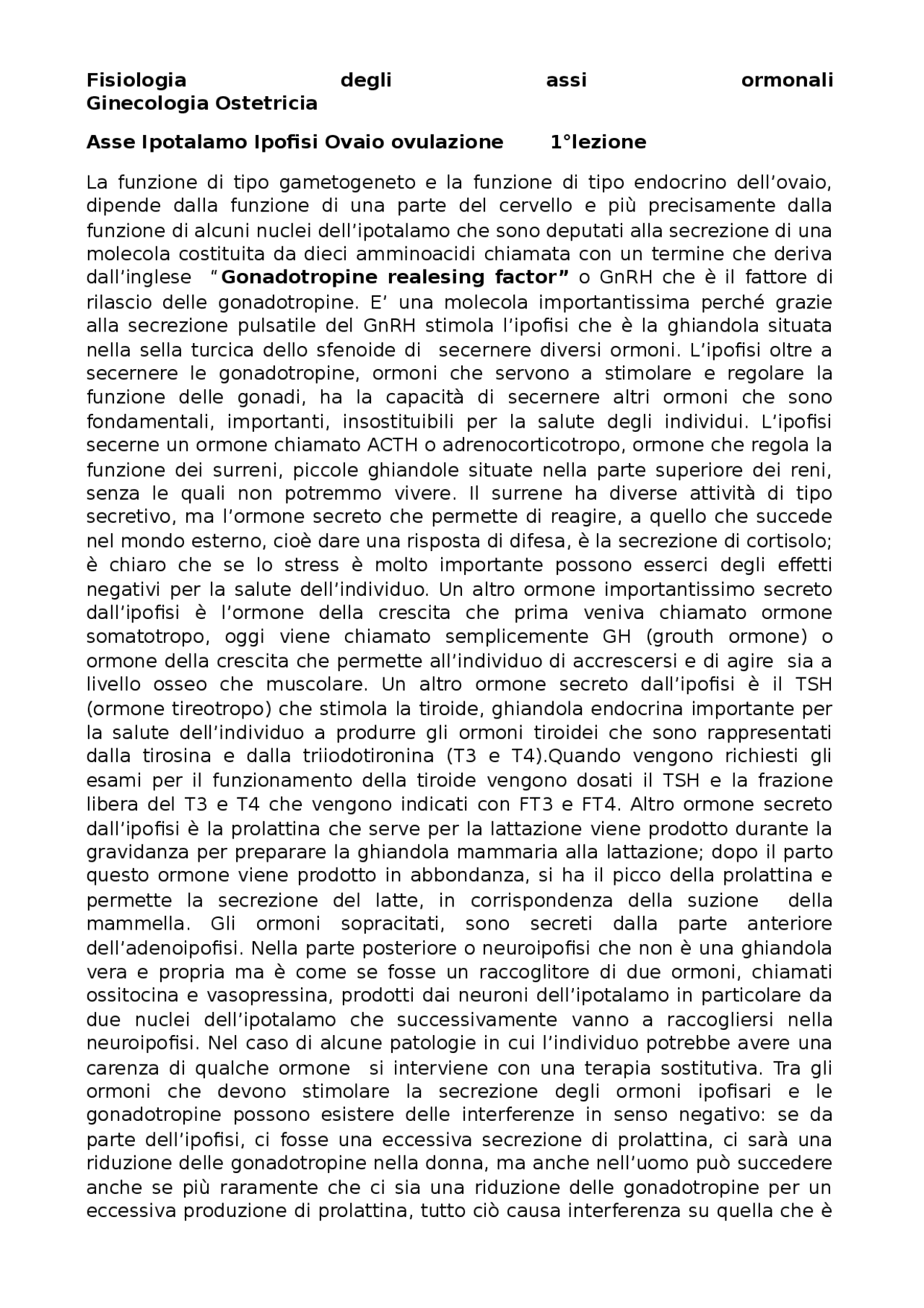 Ginecologia Ostetricia Tutte Le Lezioni Docsity