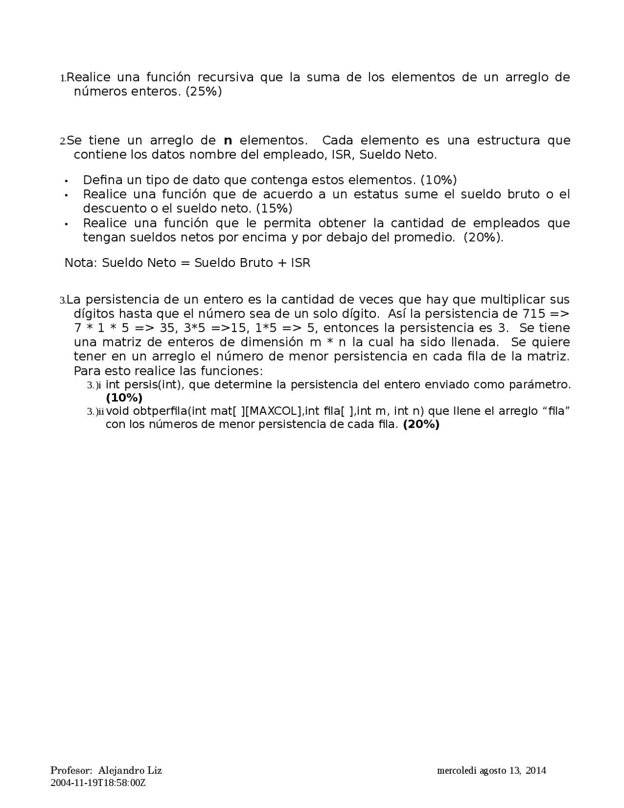 Práctica De Algoritmos Exámen De Ingeniería De Sistemas Y Computación