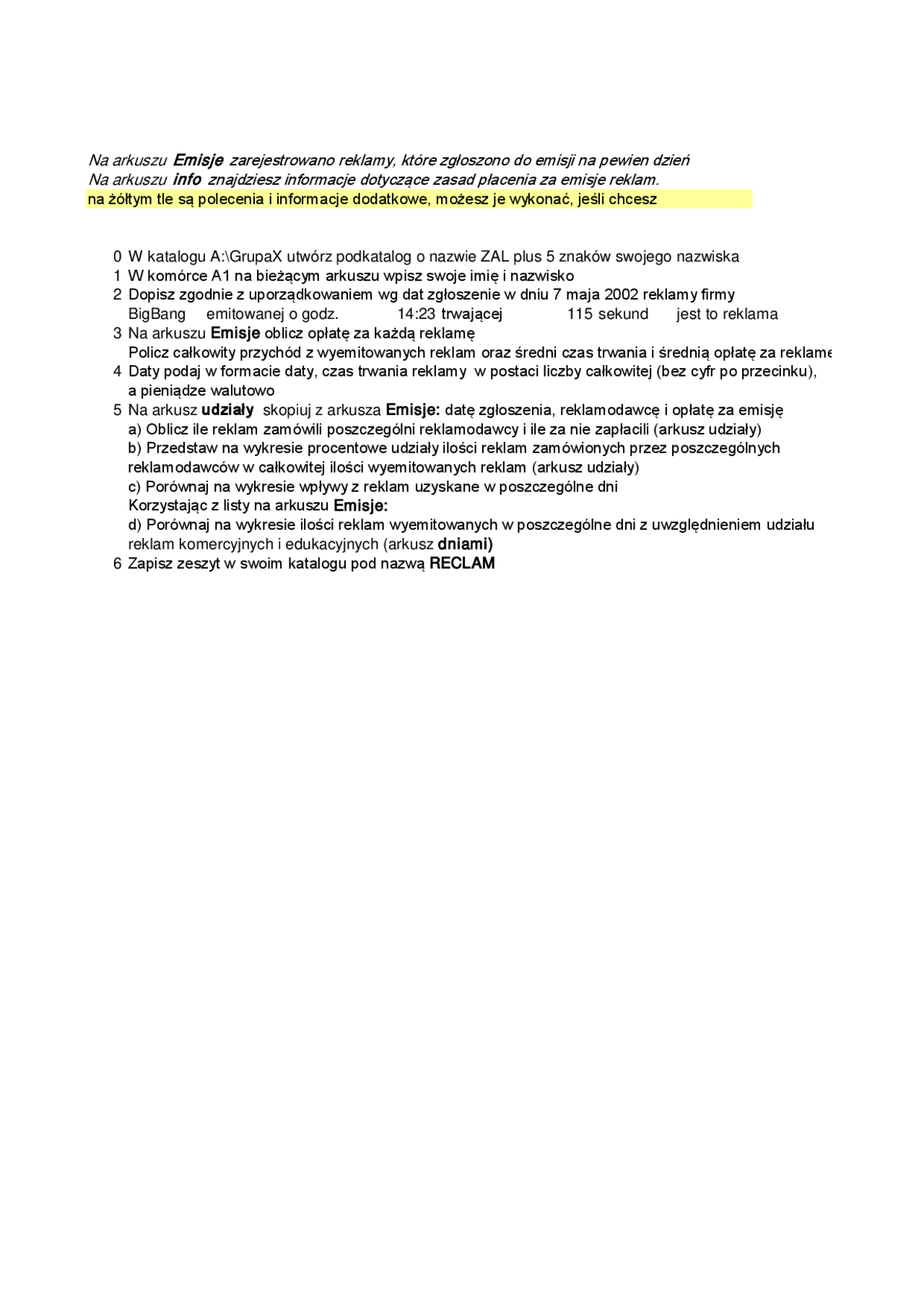 Reklama Notatki Informatyk Docsity
