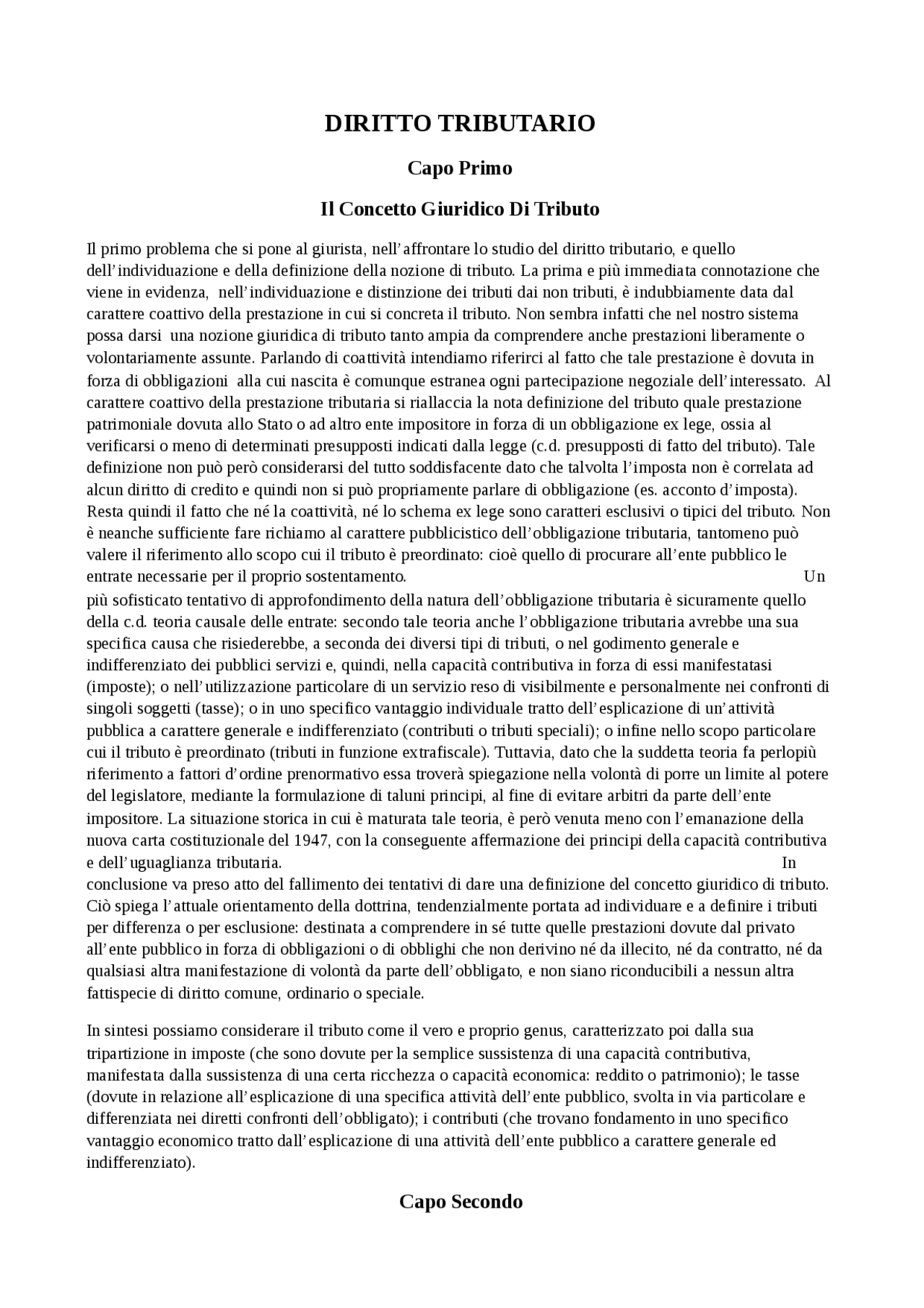 Riassunti Diritto Tributario Falsitta Docsity