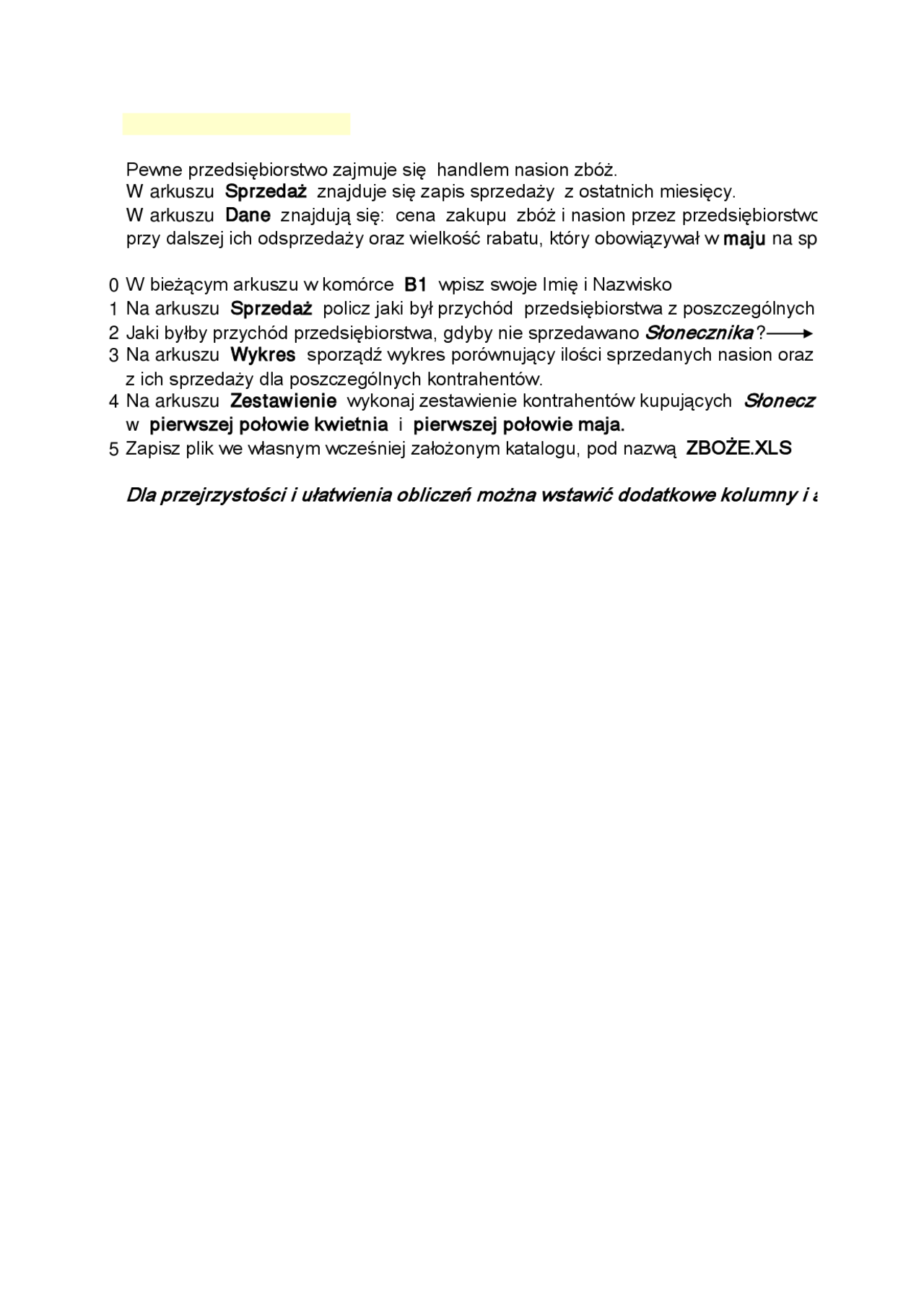 Zadanie Notatki Informatyk Docsity