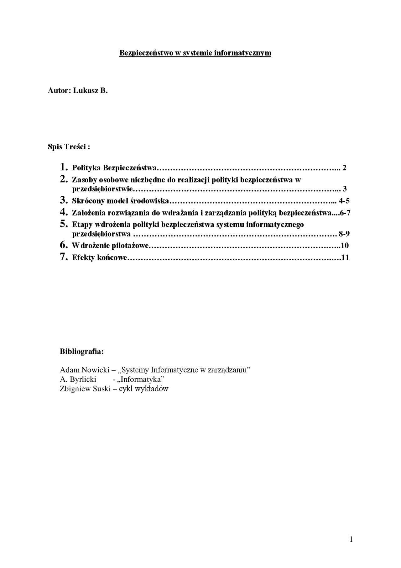 Bezpieczeństwo W Systemie Informatycznym Notatki Informatyk