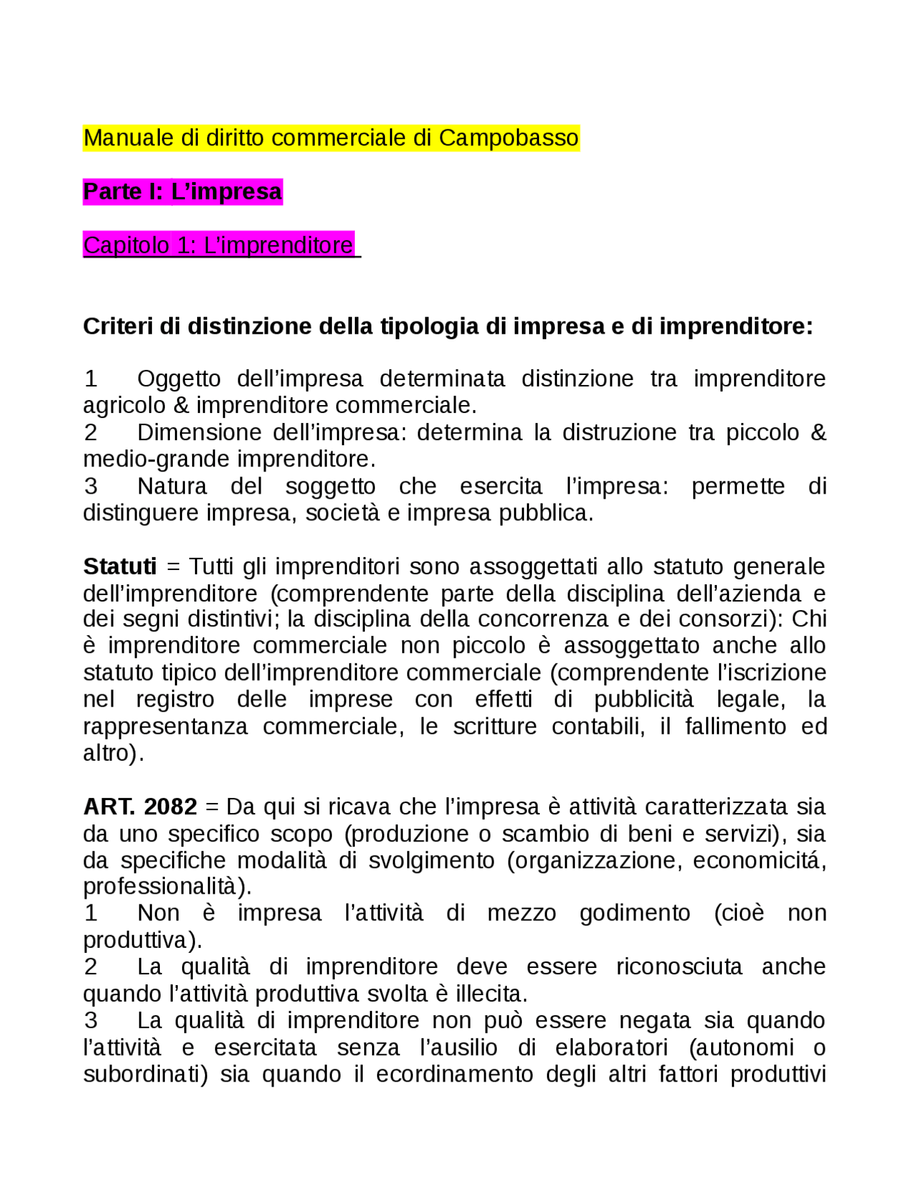 Schemi Diritto Commerciale Docsity