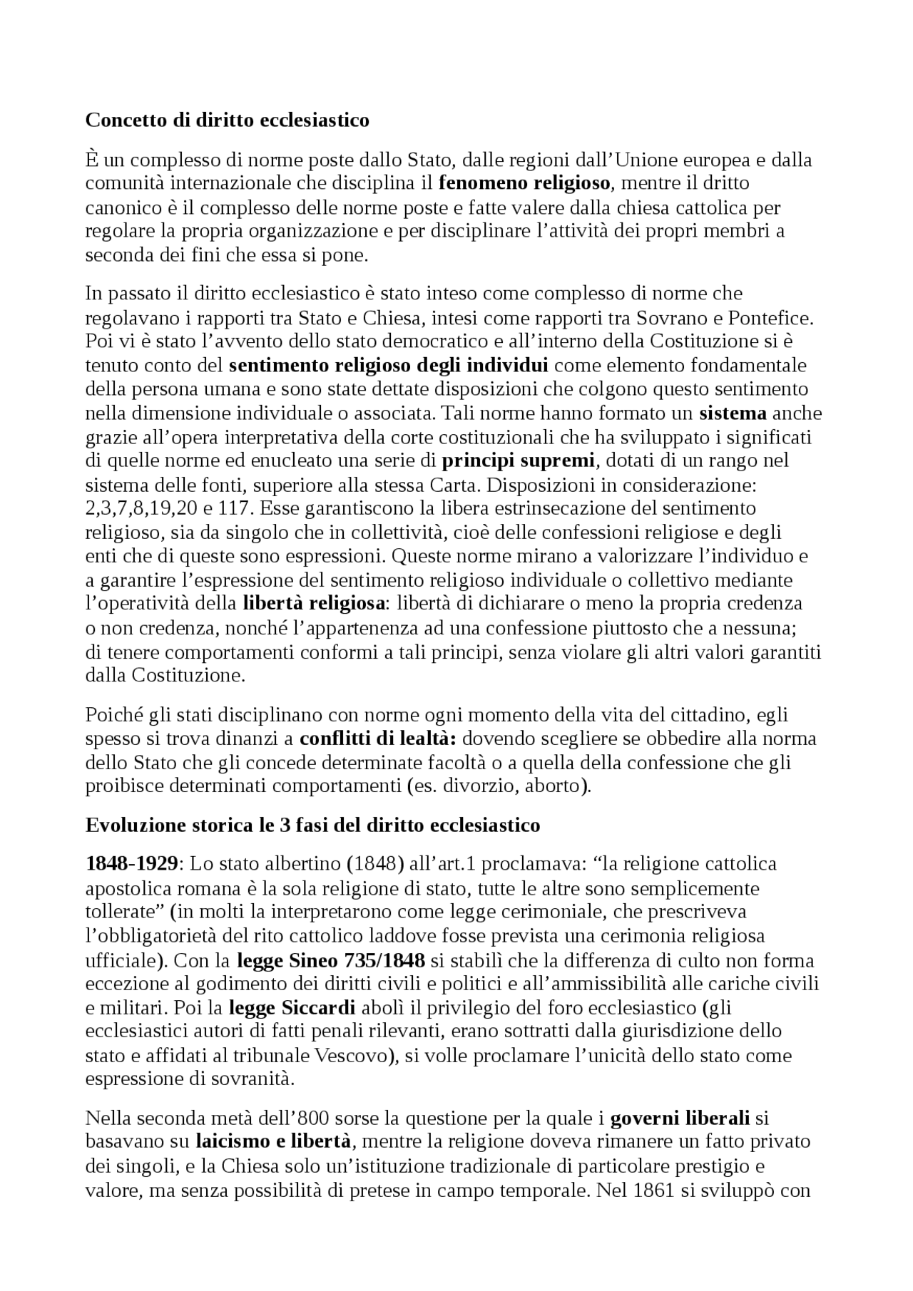 Manuale Breve Di Diritto Ecclesiastico Docsity