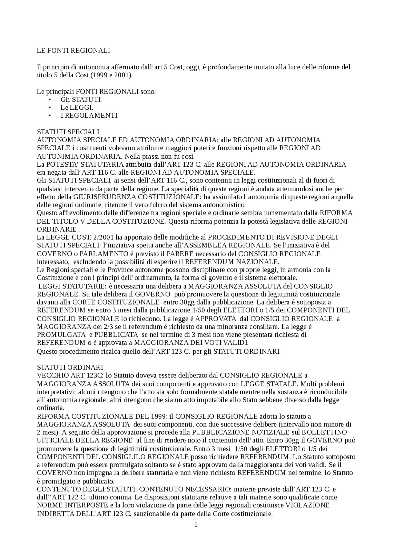 Le Fonti Regionali Docsity