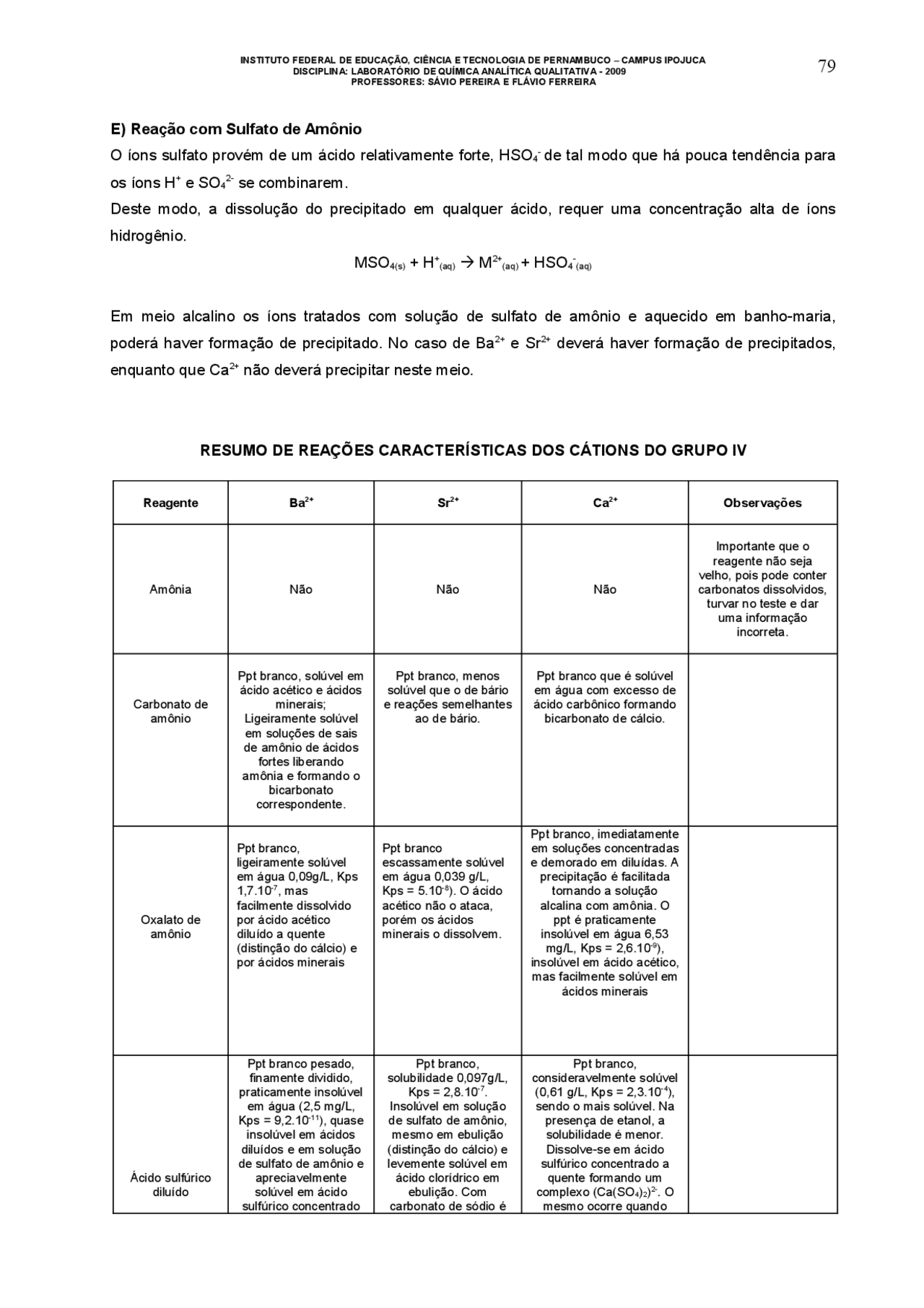 Quimica Analitica Qualitativa Apostilas Química Part3 Docsity