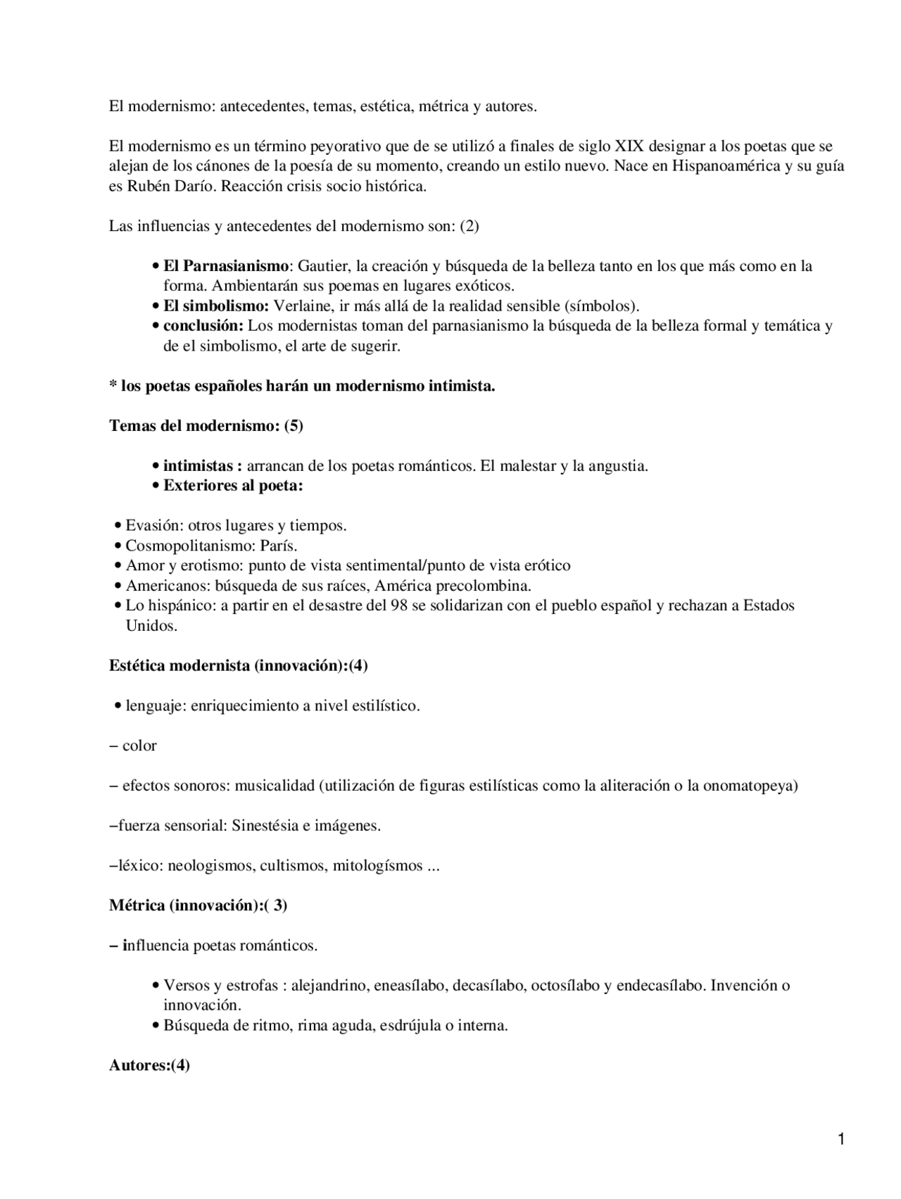 El modernismo - Apuntes - Literatura | Apuntes de Literatura Española ...