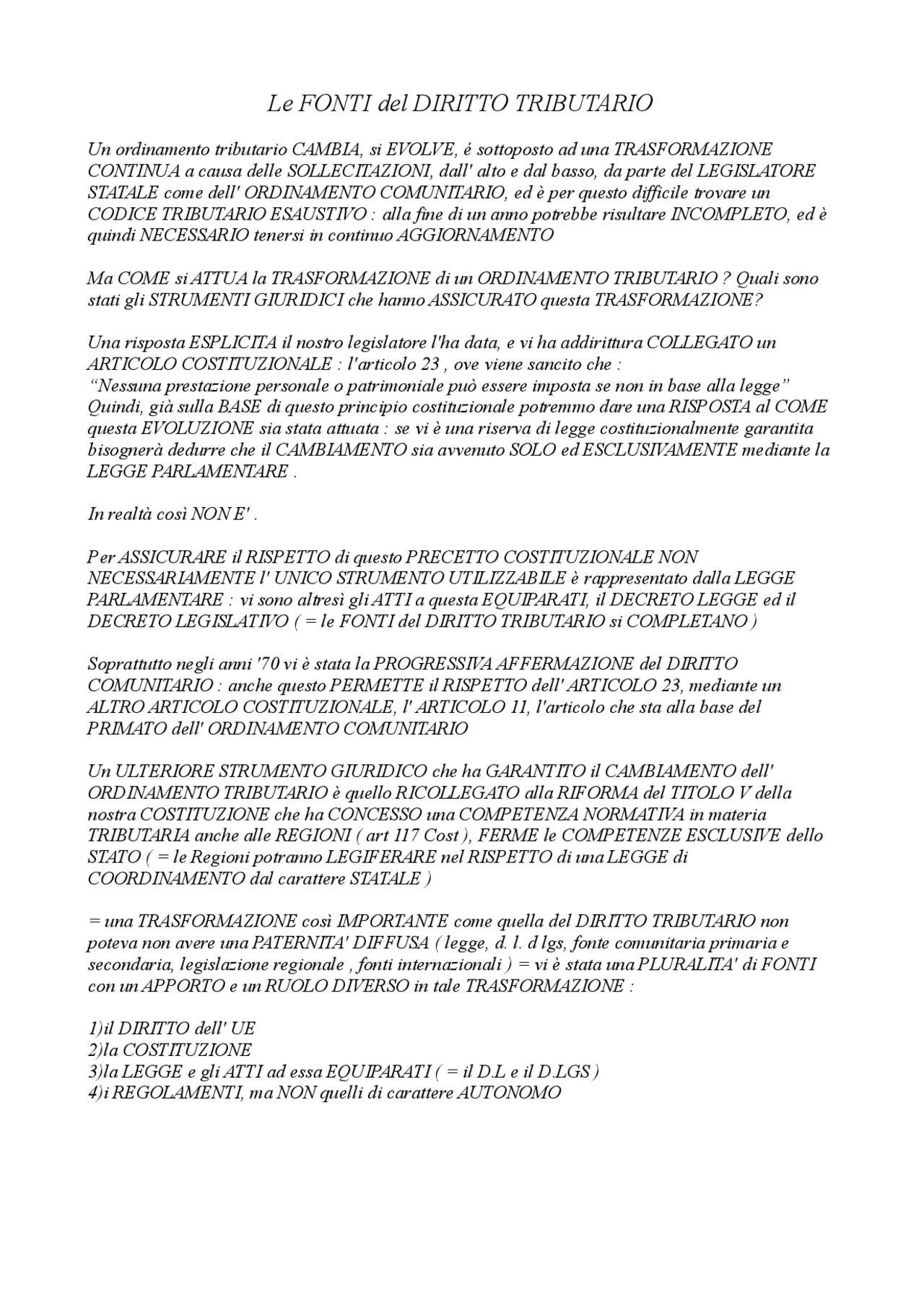 Appunti Diritto Tributario Prof Di Pietro Docsity