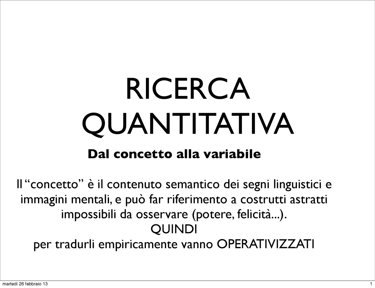 Ricerca Quantitativa Variabili Docsity