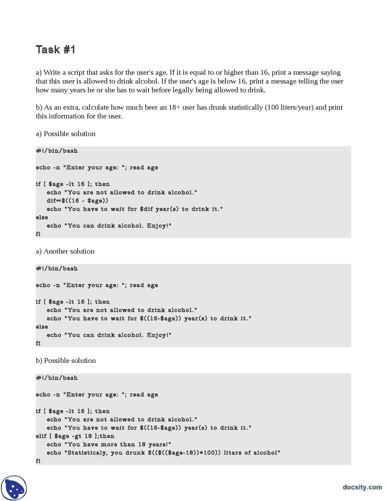 Zadaci-Vezbe-Operativni sistemi 1-Informatika (4) | Vežbe' predlog Operativni sistemi | Docsity