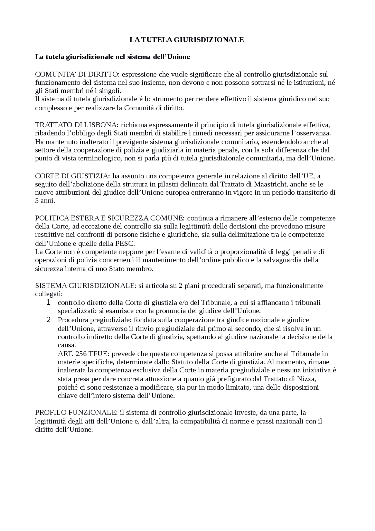 Tutela Giurisdizionale Docsity