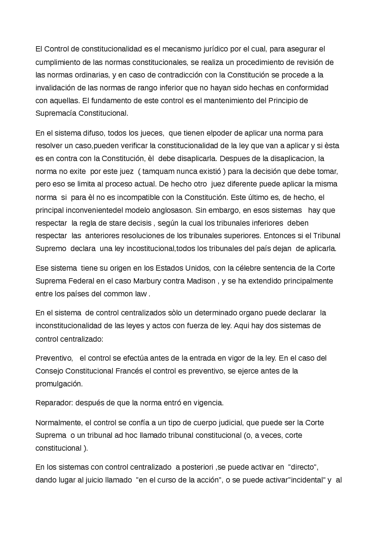 El Control de constitucionalidad es el mecanismo jurídico por el cual ...