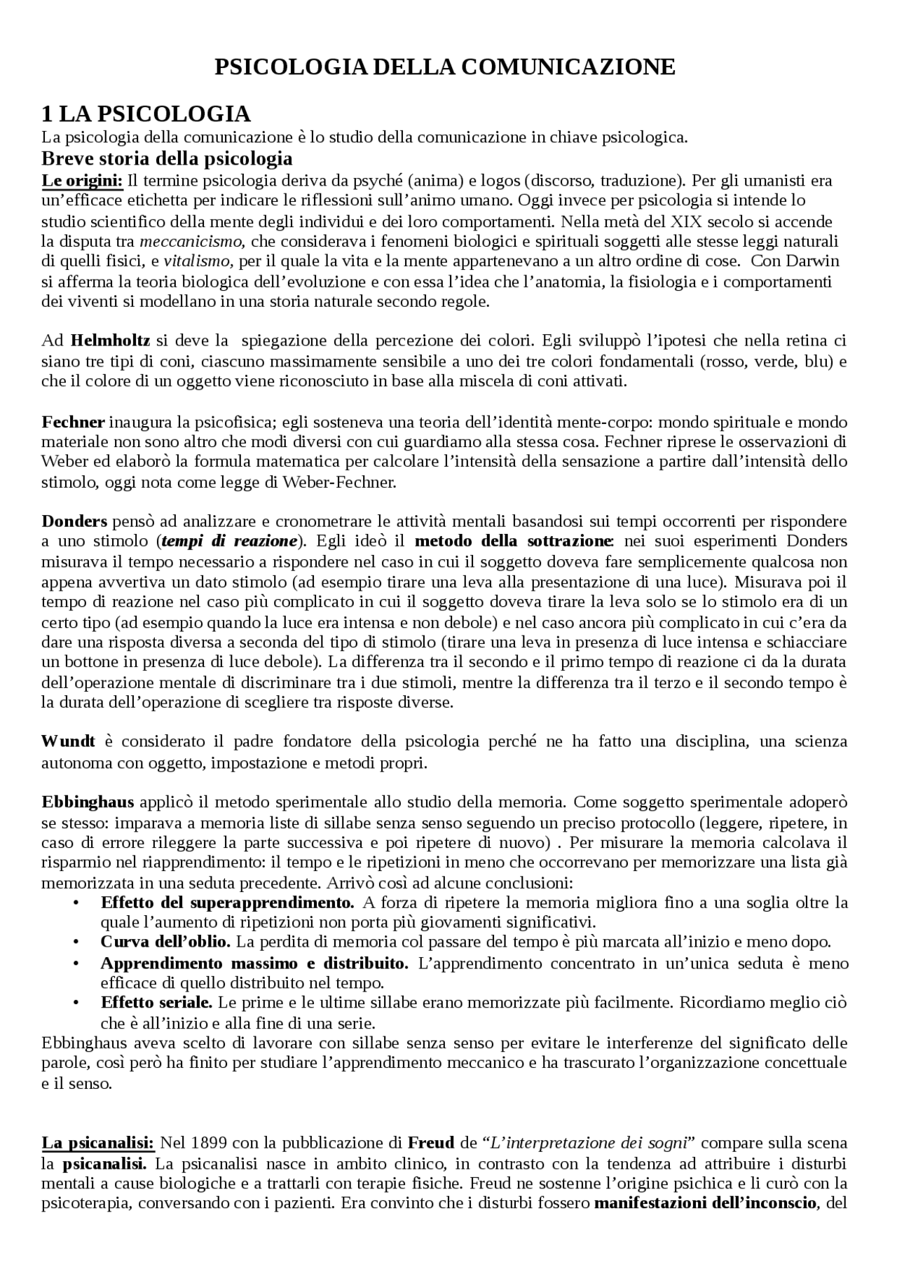 Cap 1 Psicologia Della Comunicazione Di Giovanni Docsity