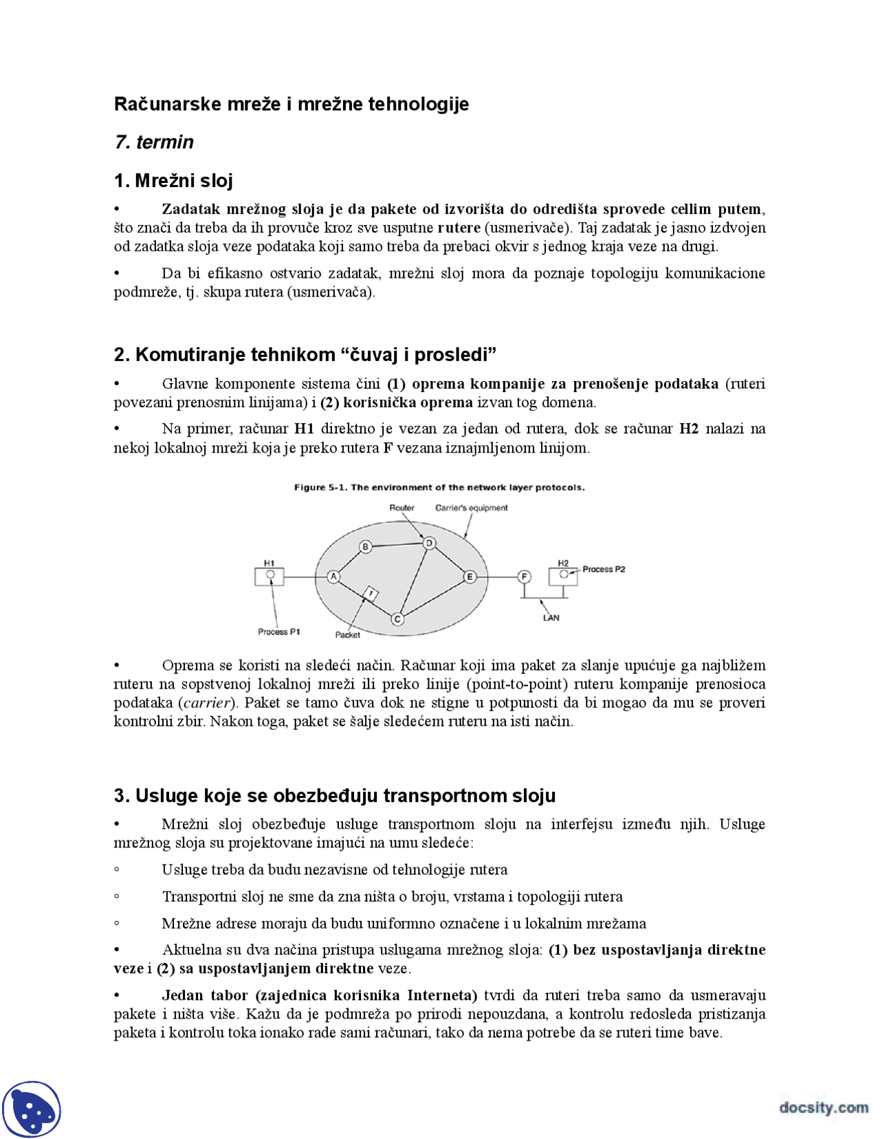 Mrezni sloj-Vezbe-Racunarske mreze i mrezne tehnologije-Informatika ...
